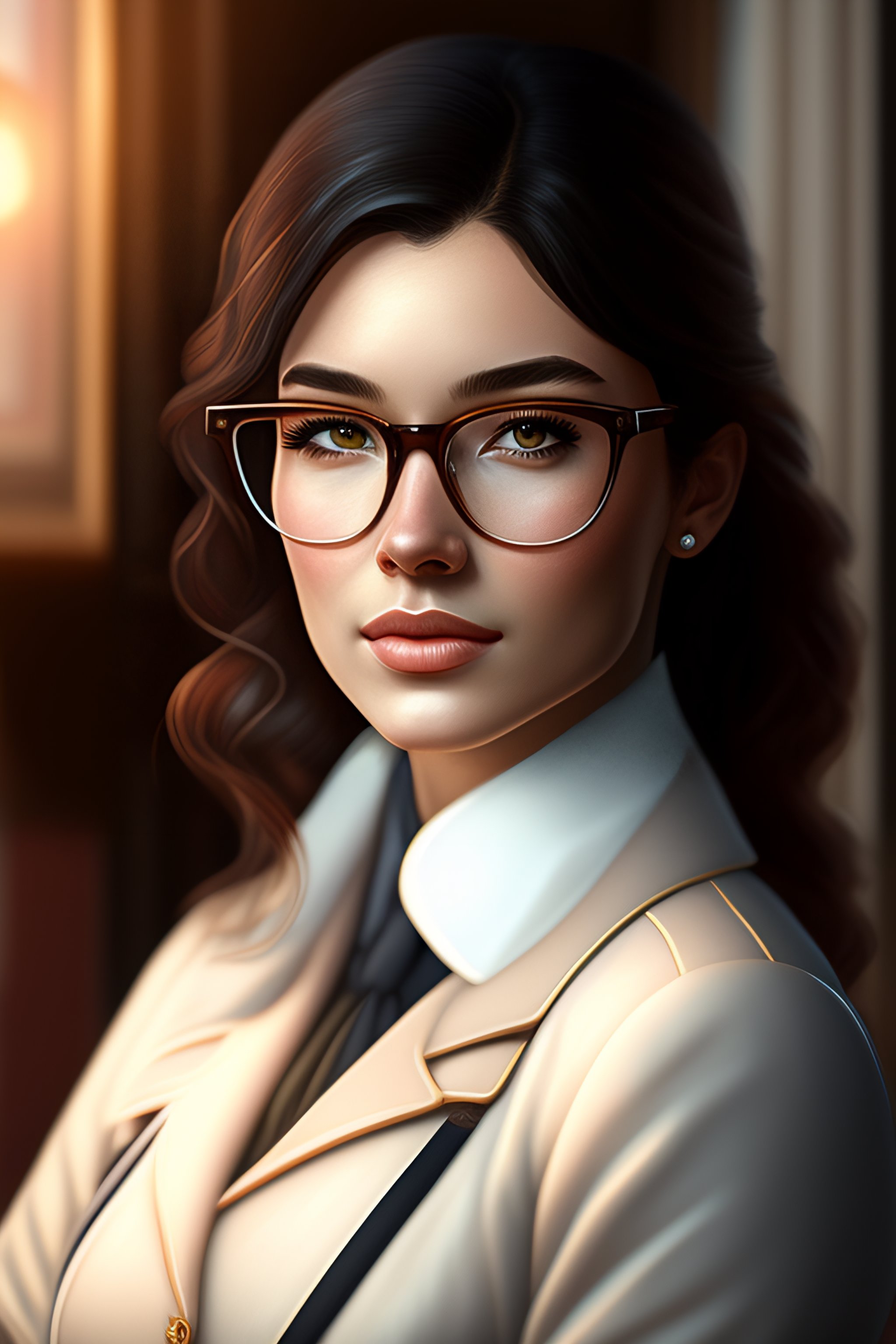 Lexica - Professional portrait of young female reporter with a notebook ...