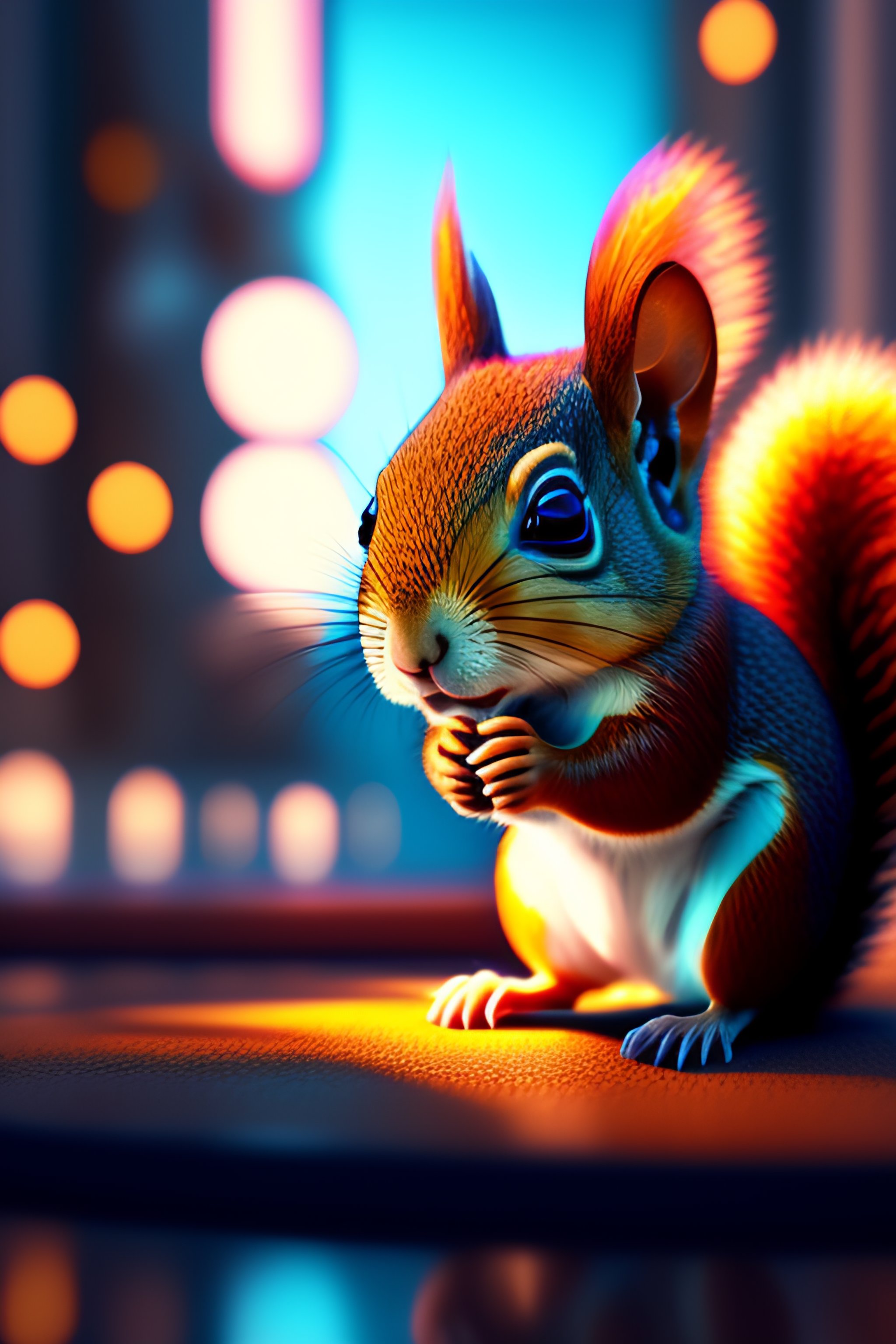 Lexica - Baby squirrel in futuristic casino intricate abstract ...