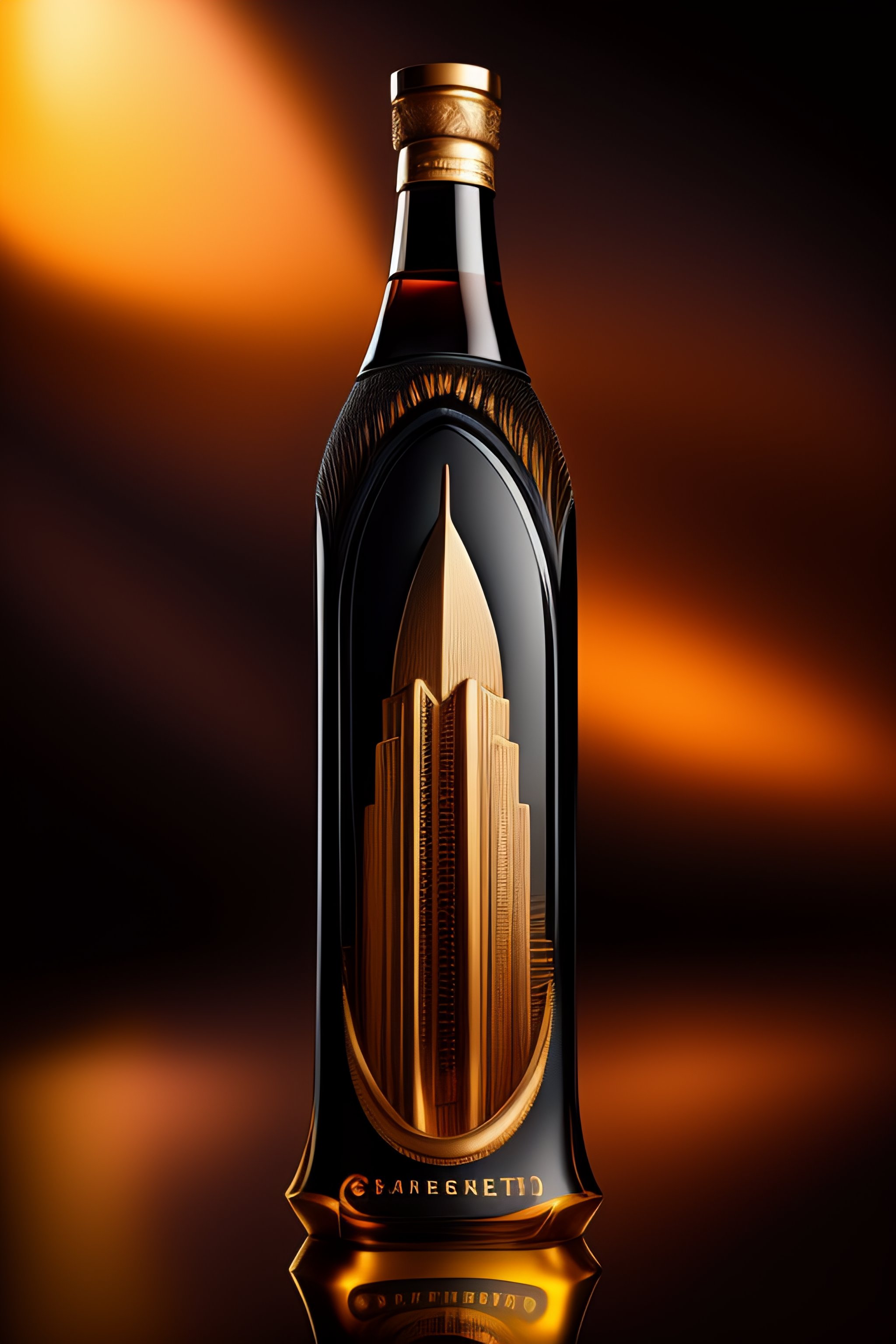 Lexica - A black bottle of expensive cognac in the form of the Chrysler ...