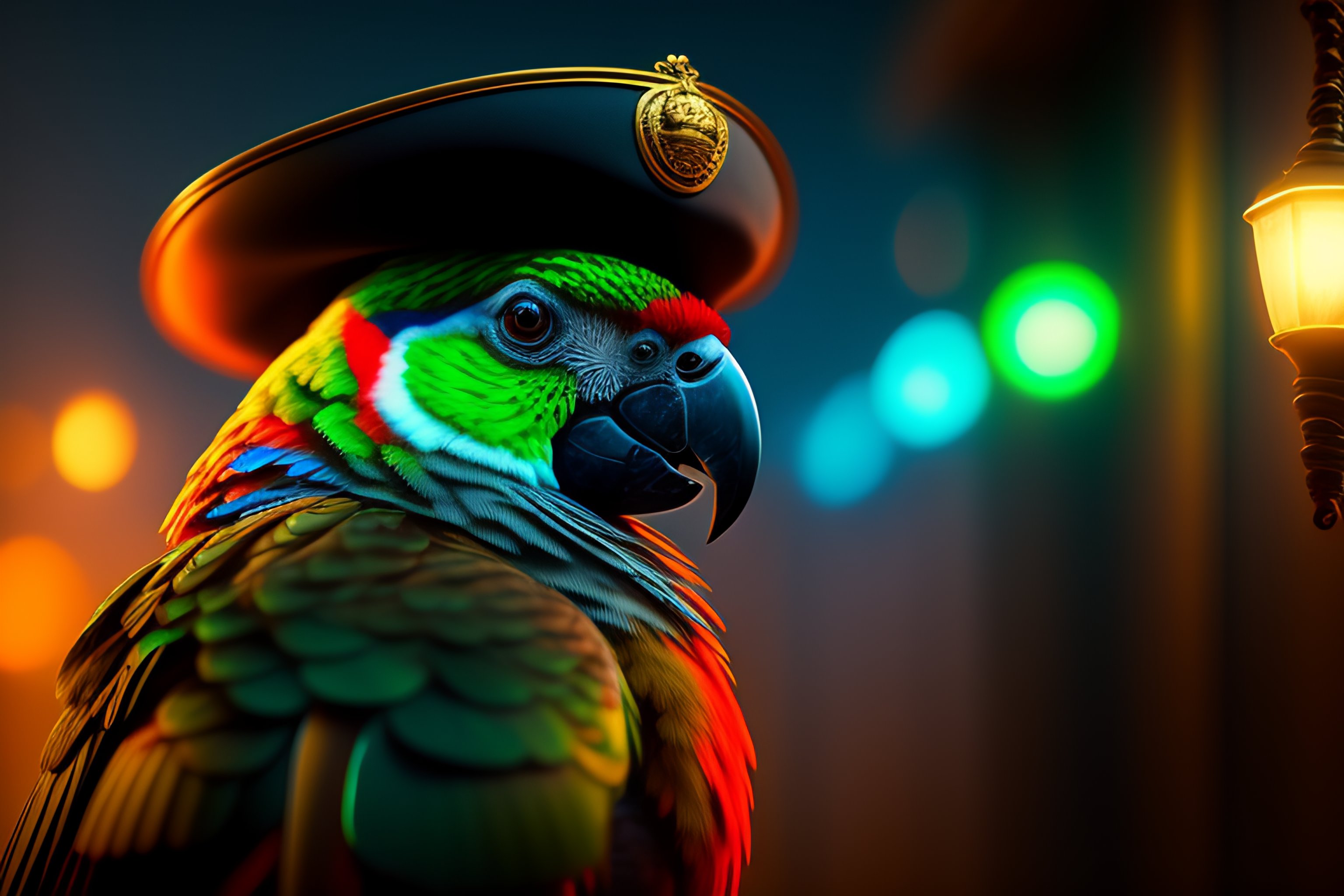 Lexica - A parrot with a pirate hat at the frontlines in the army at ...