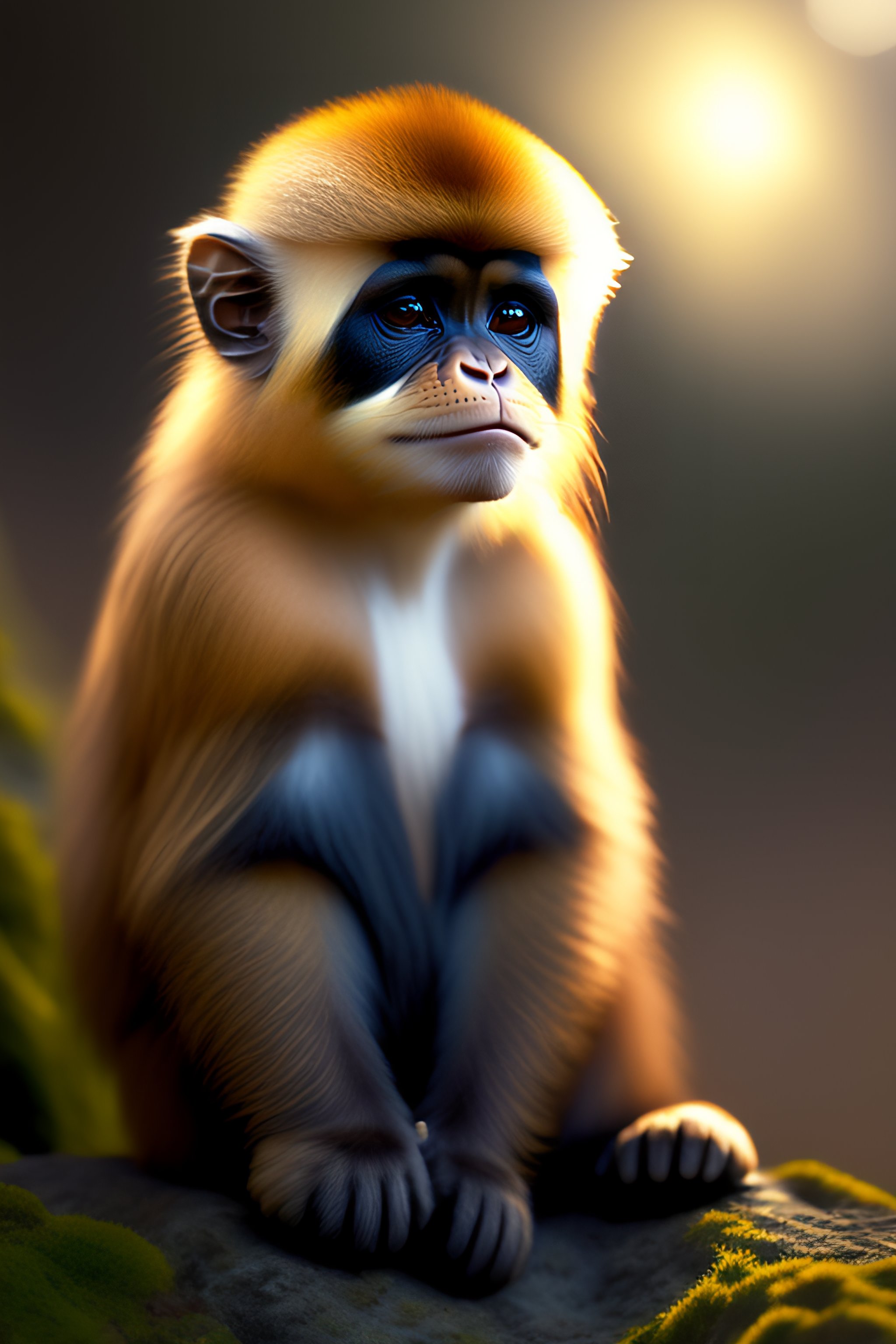 Lexica - An exhausted golden snub nosed monkey at the frontlines in the ...