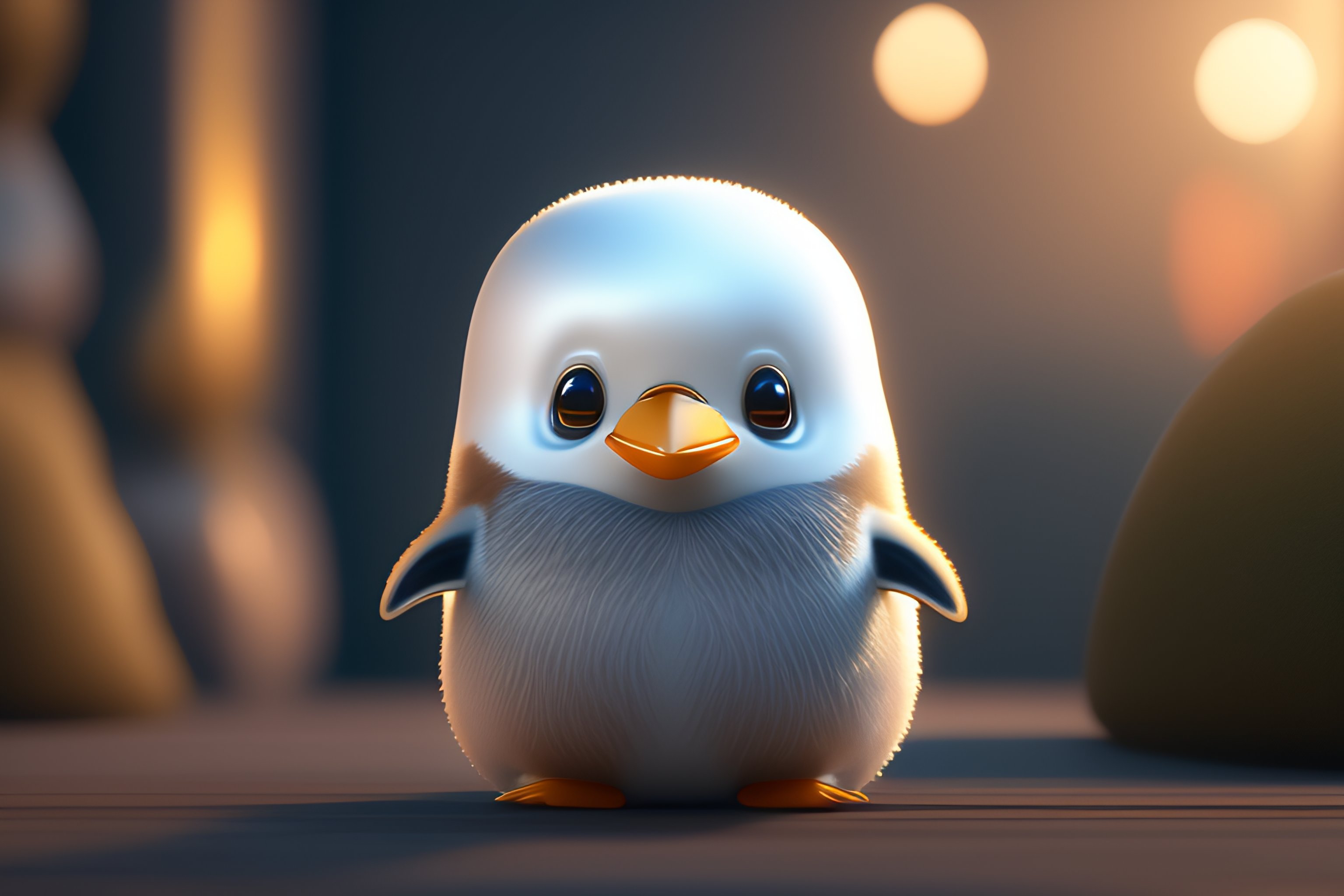 Lexica - Cute adorable little penguin waving and smiling greeting me ...