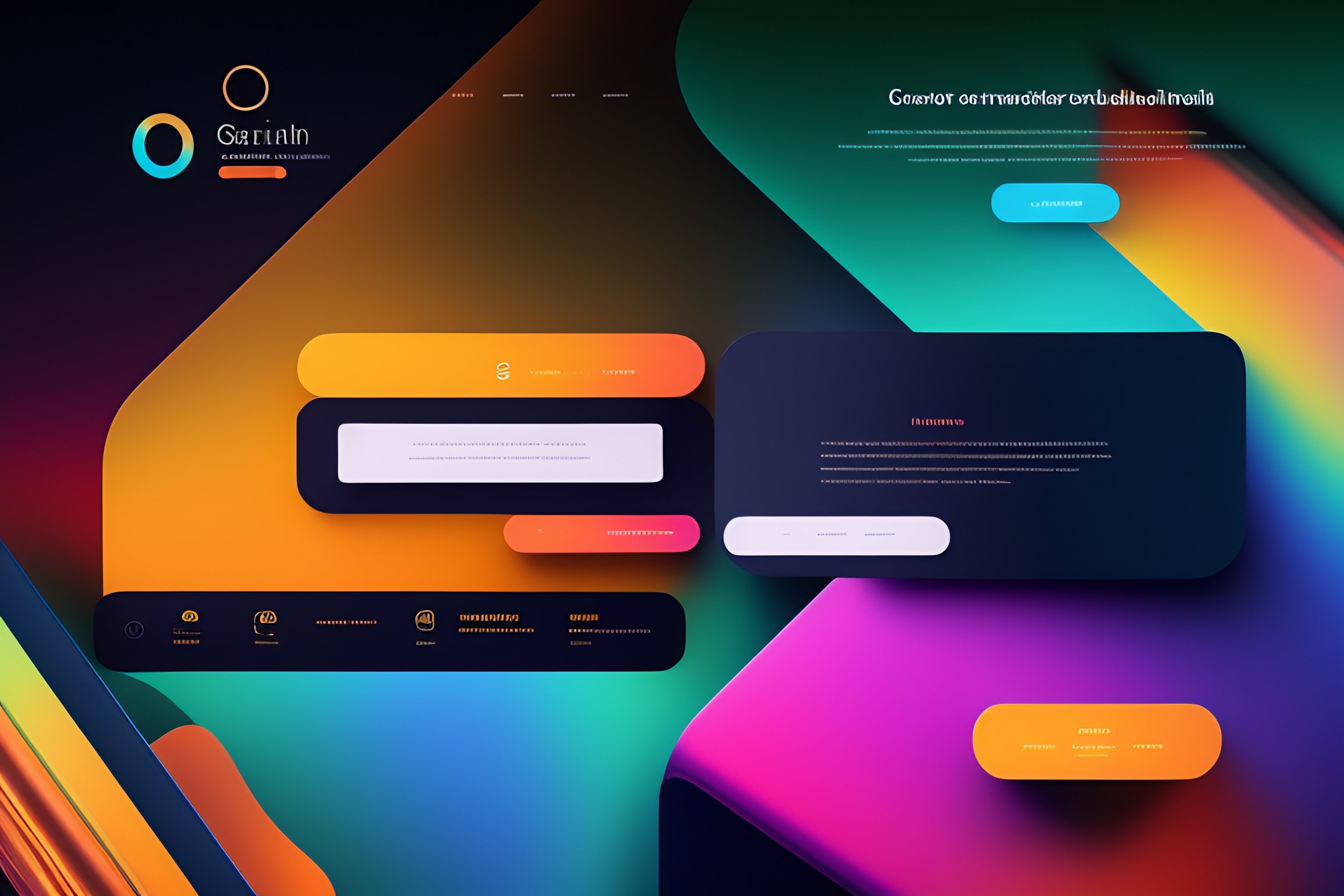 Lexica - Modern website design, bright contours, funky elements