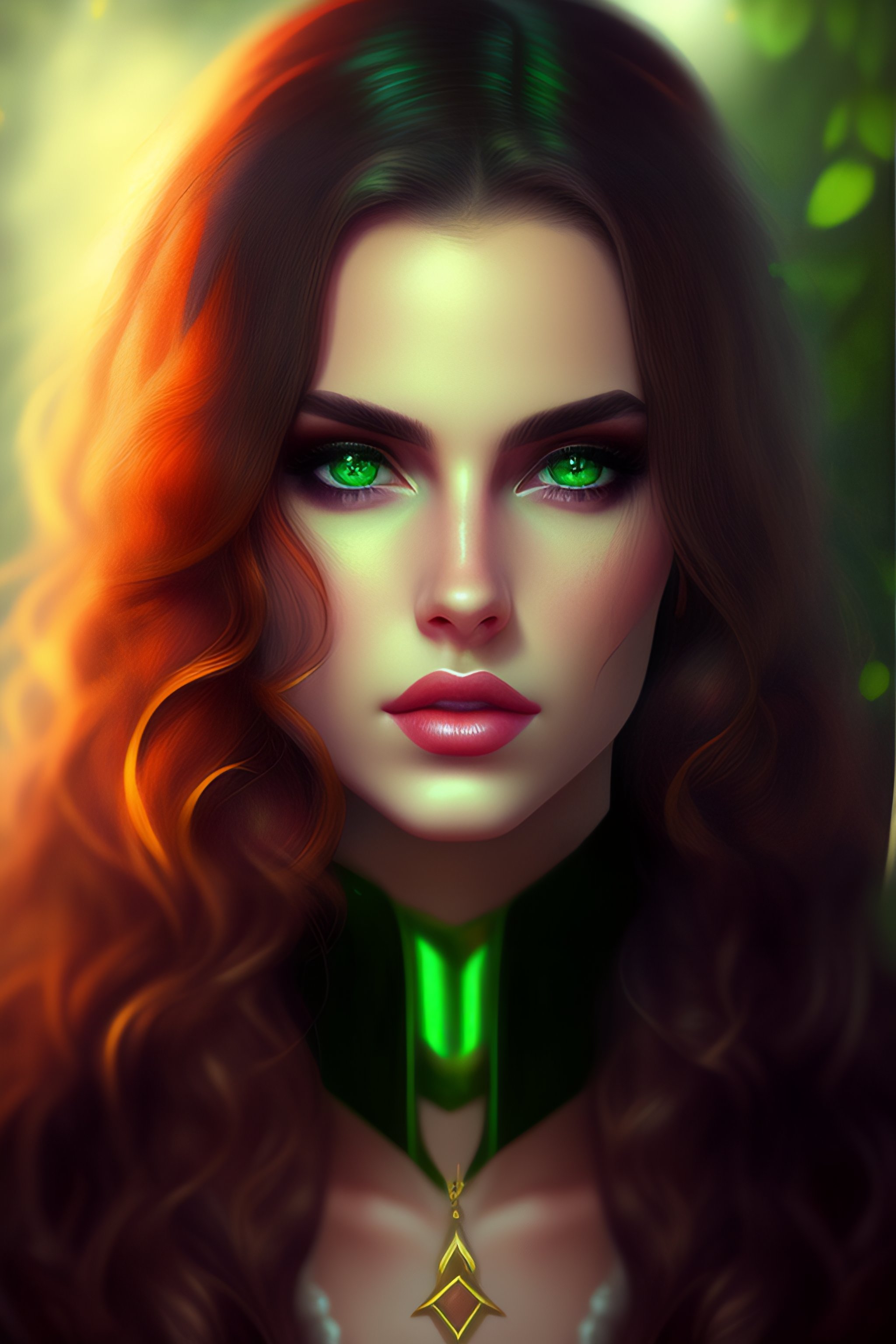 Lexica - Gorgeous gothic girl, cinematic, realistic, digital art, green ...