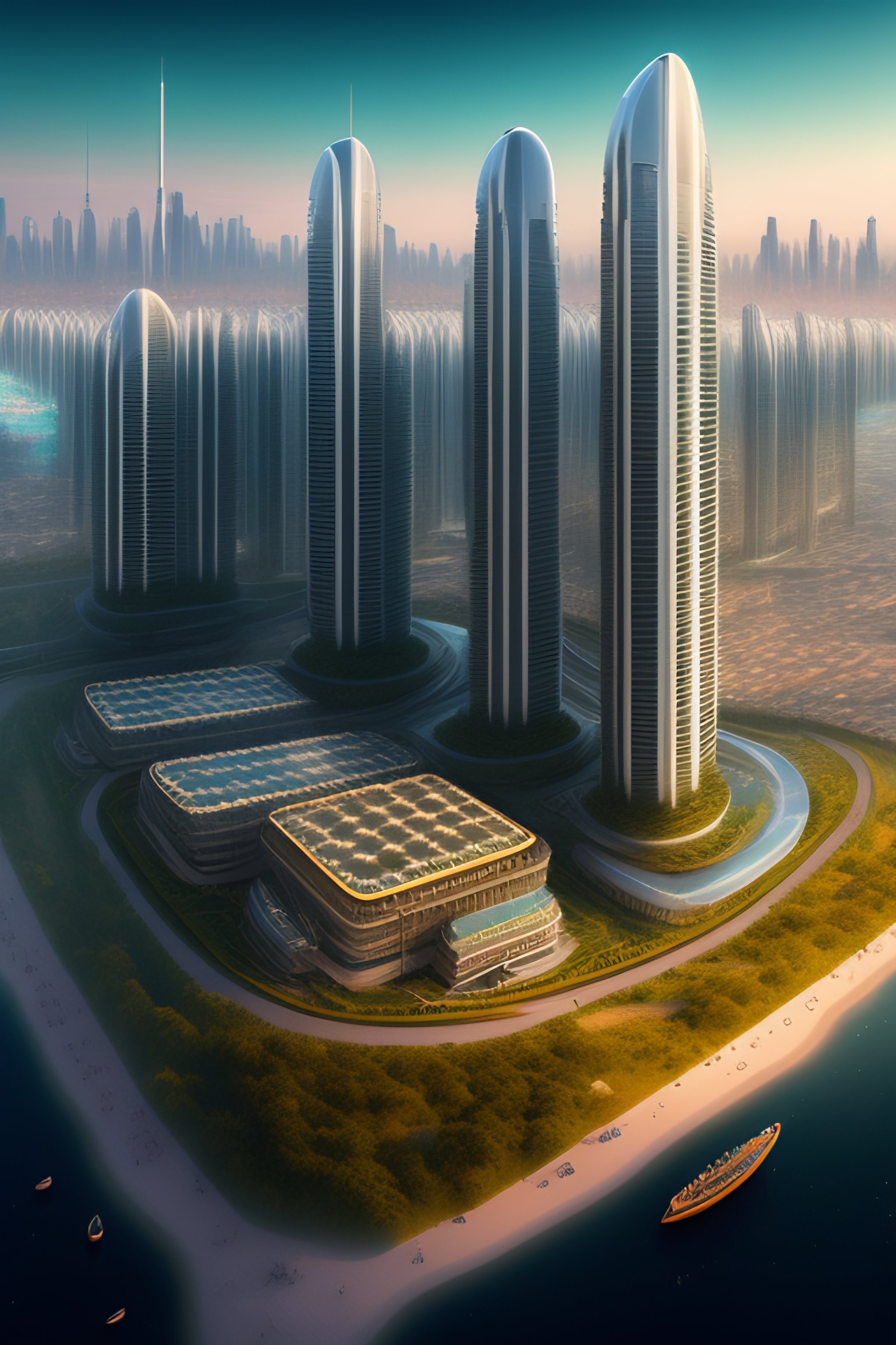 Lexica - Solarpunk city with thriving participatory citizens
