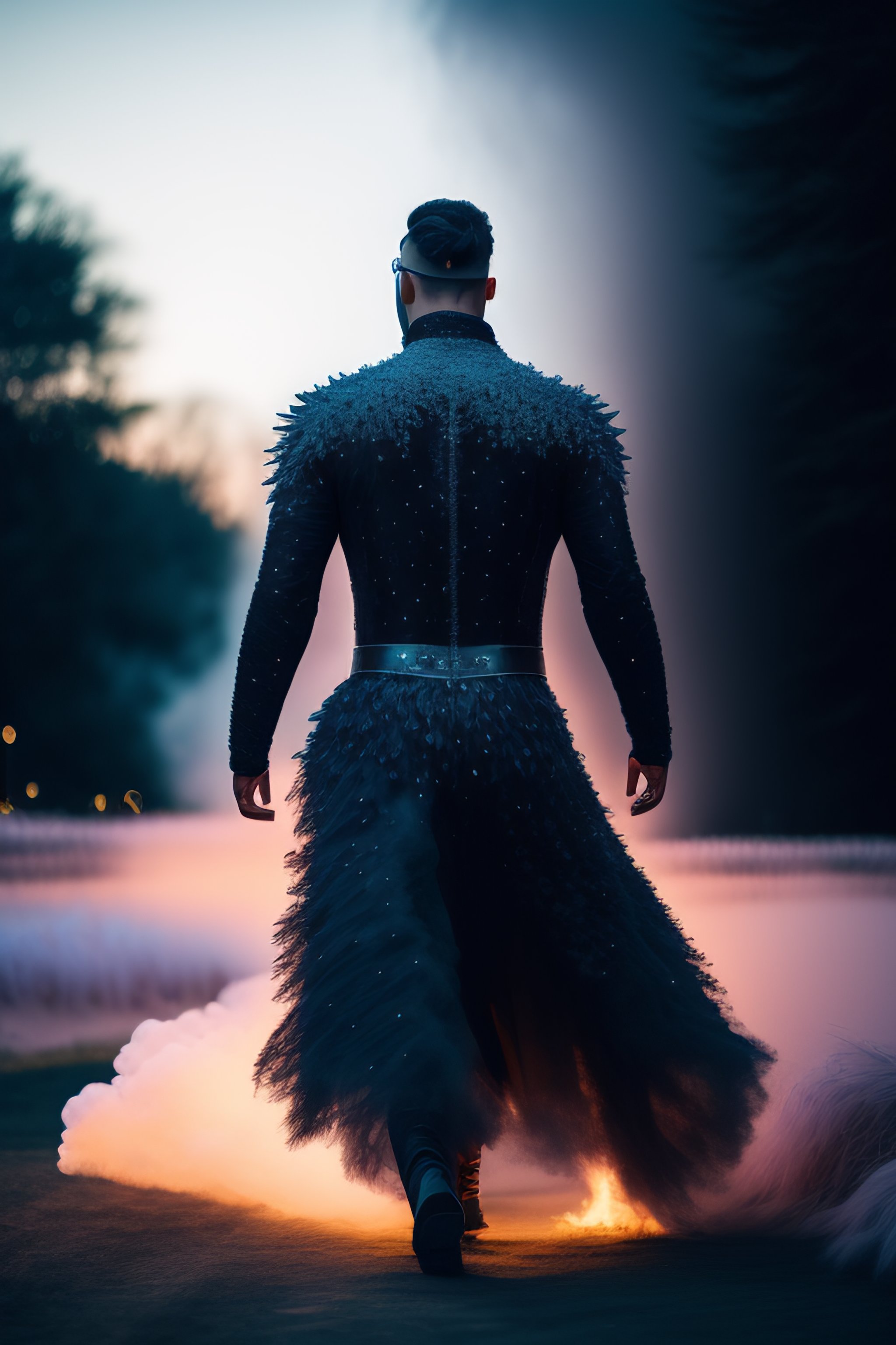 Lexica - Frozen man android! dancing, full body portrait in a dress ...