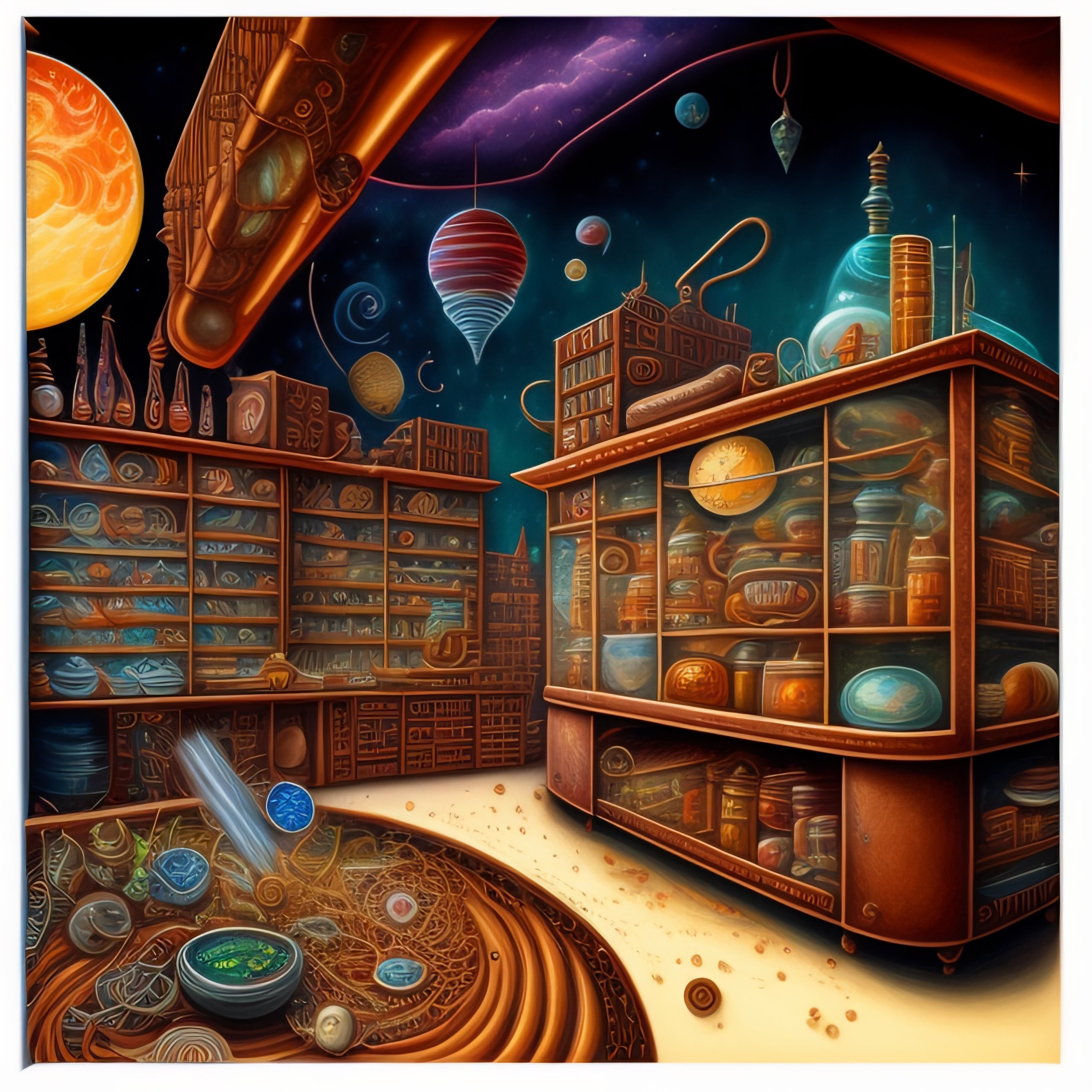 Lexica - Messy hand-drawn painting of a chaotic laboratory with lots of ...