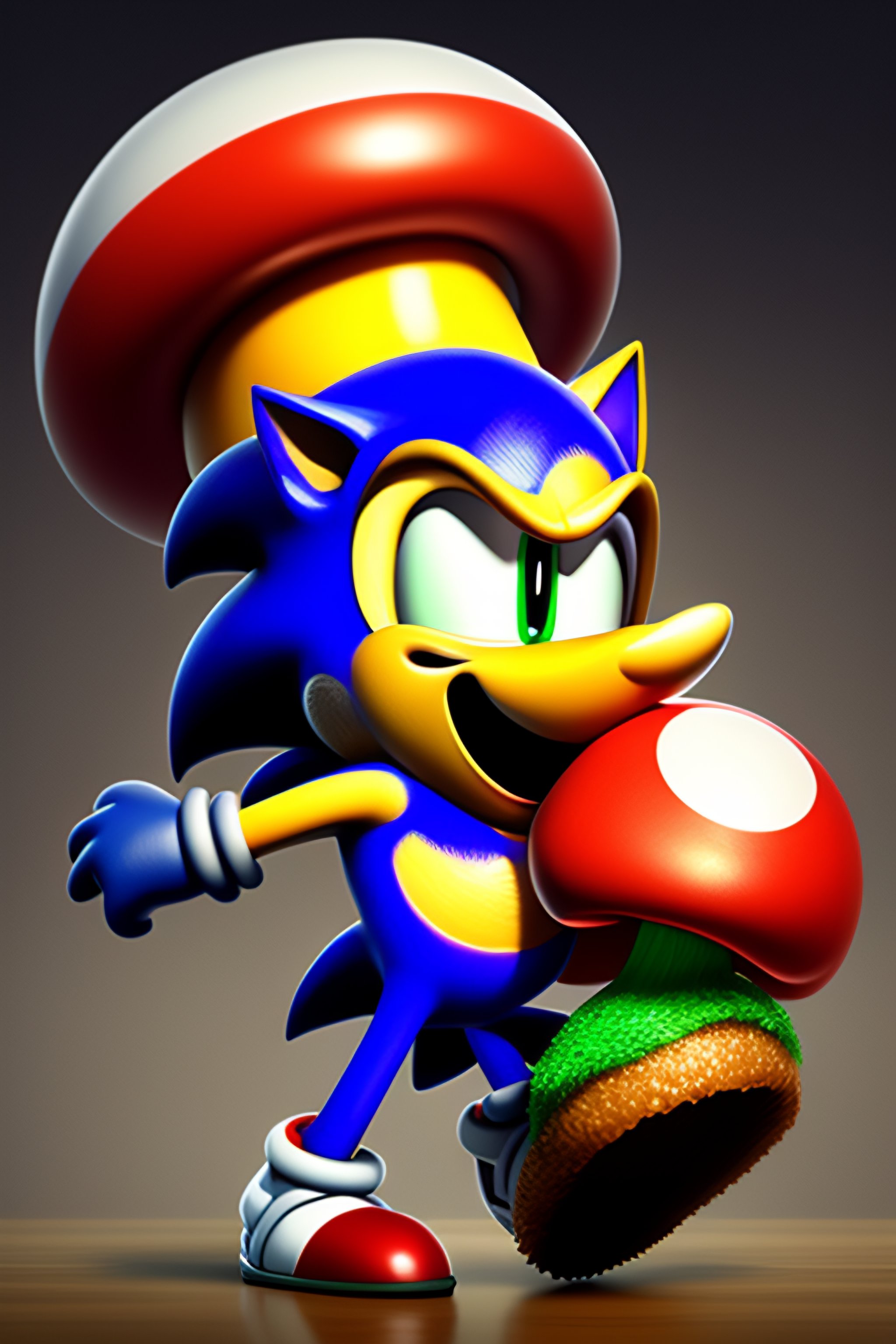 Lexica - Make me a drawing of sonic eating a mushroom with super mario ...