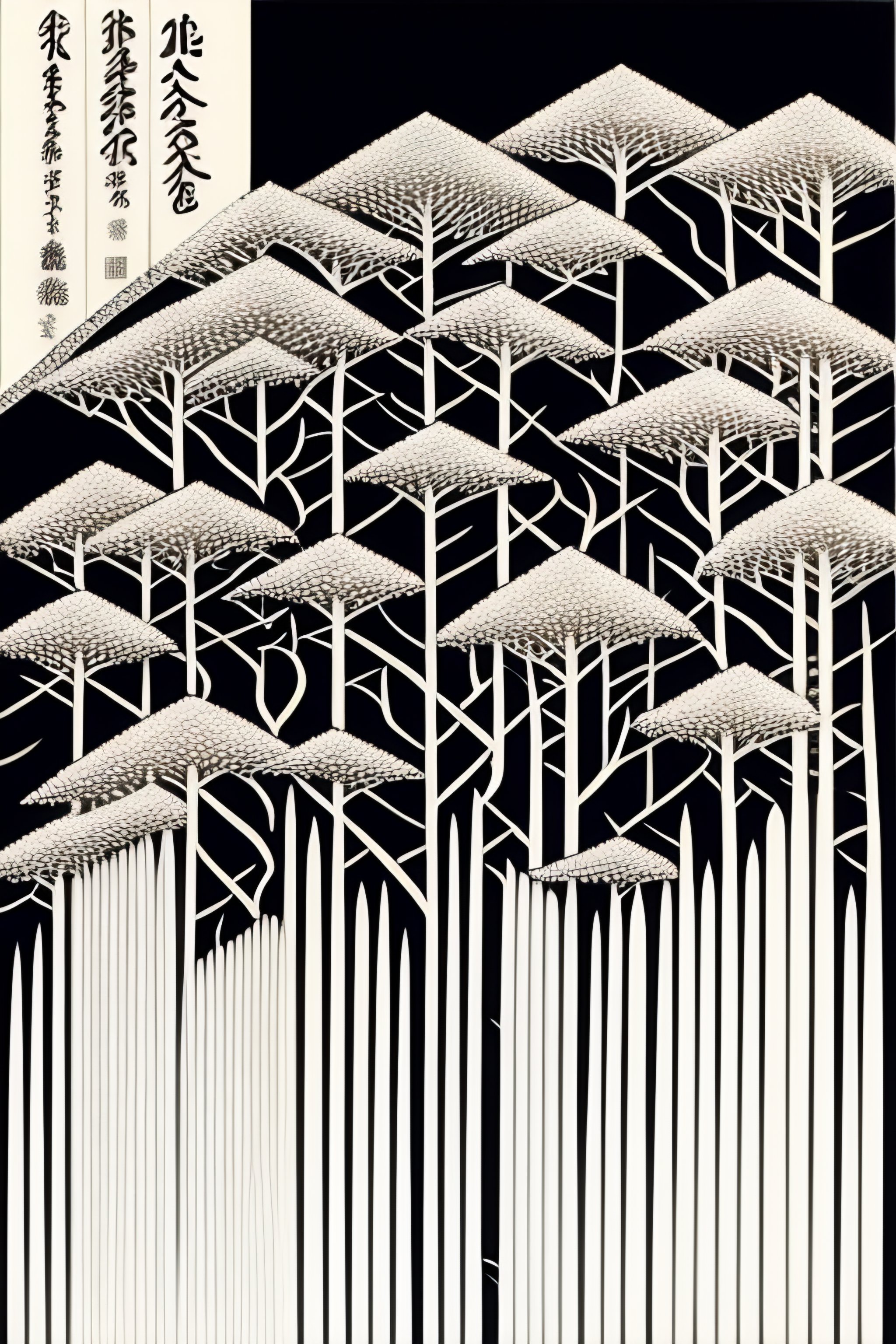 Lexica - Minimal simple line art Woodblock print by Taguchi Tomoki ...