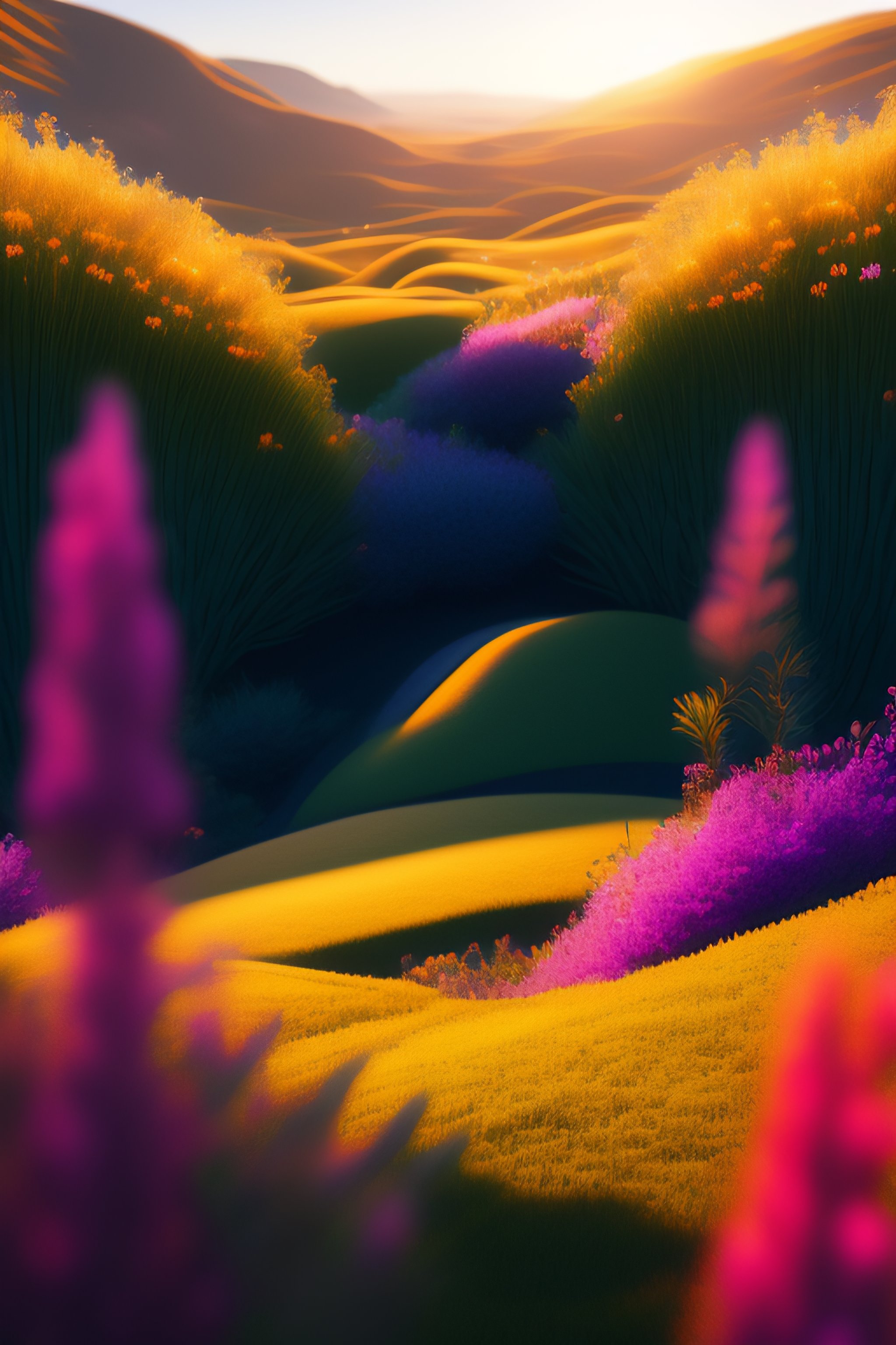 Lexica - Fish eye perspective! digital illustration of colorful rolling ...