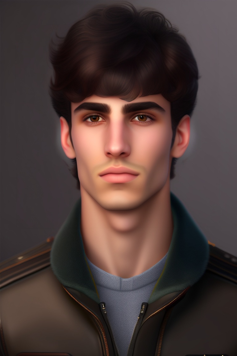 Lexica - Dark haired 20 years old young white turkish man has little ...