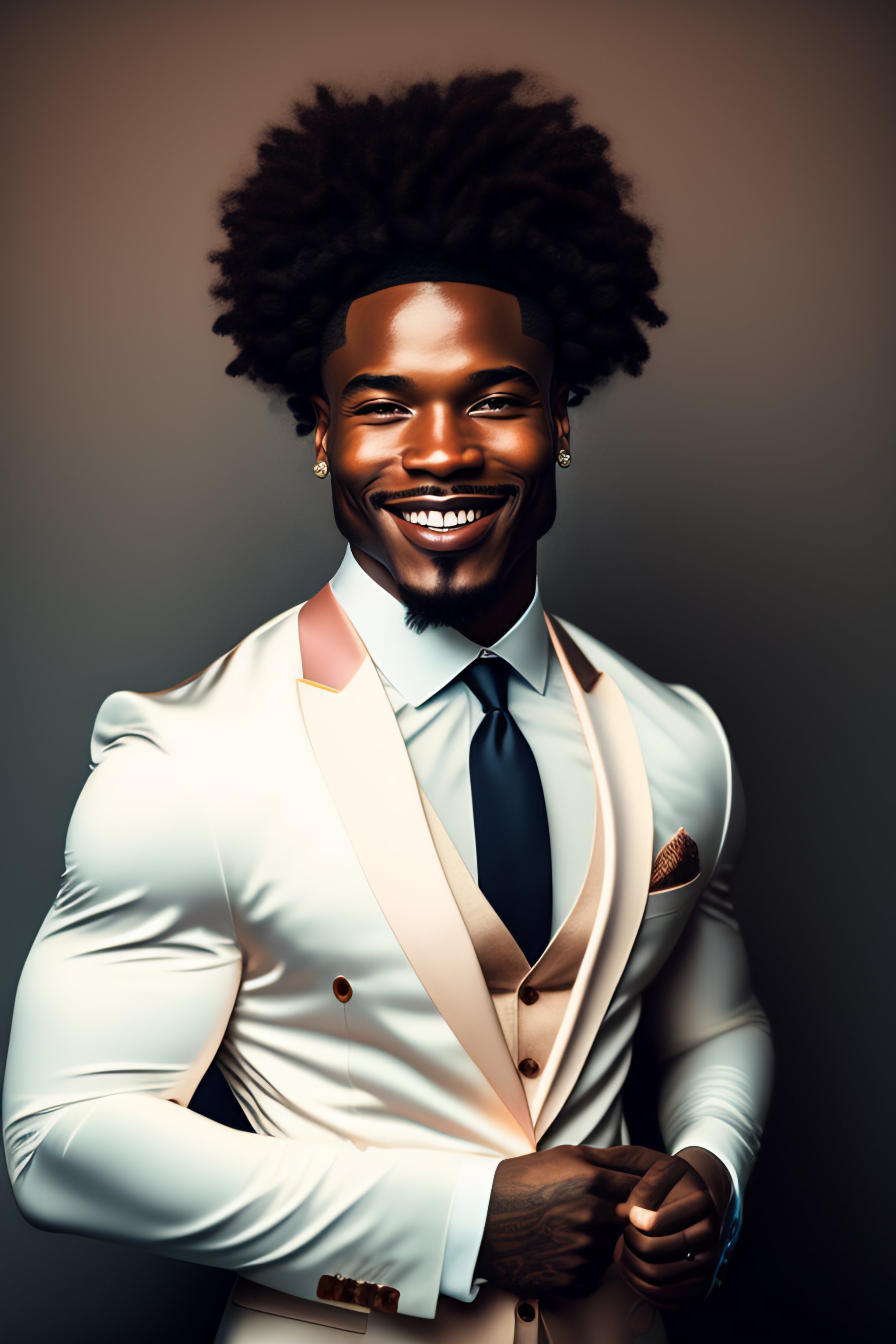 Lexica - A strikingly attractive African-American man with ebony skin ...
