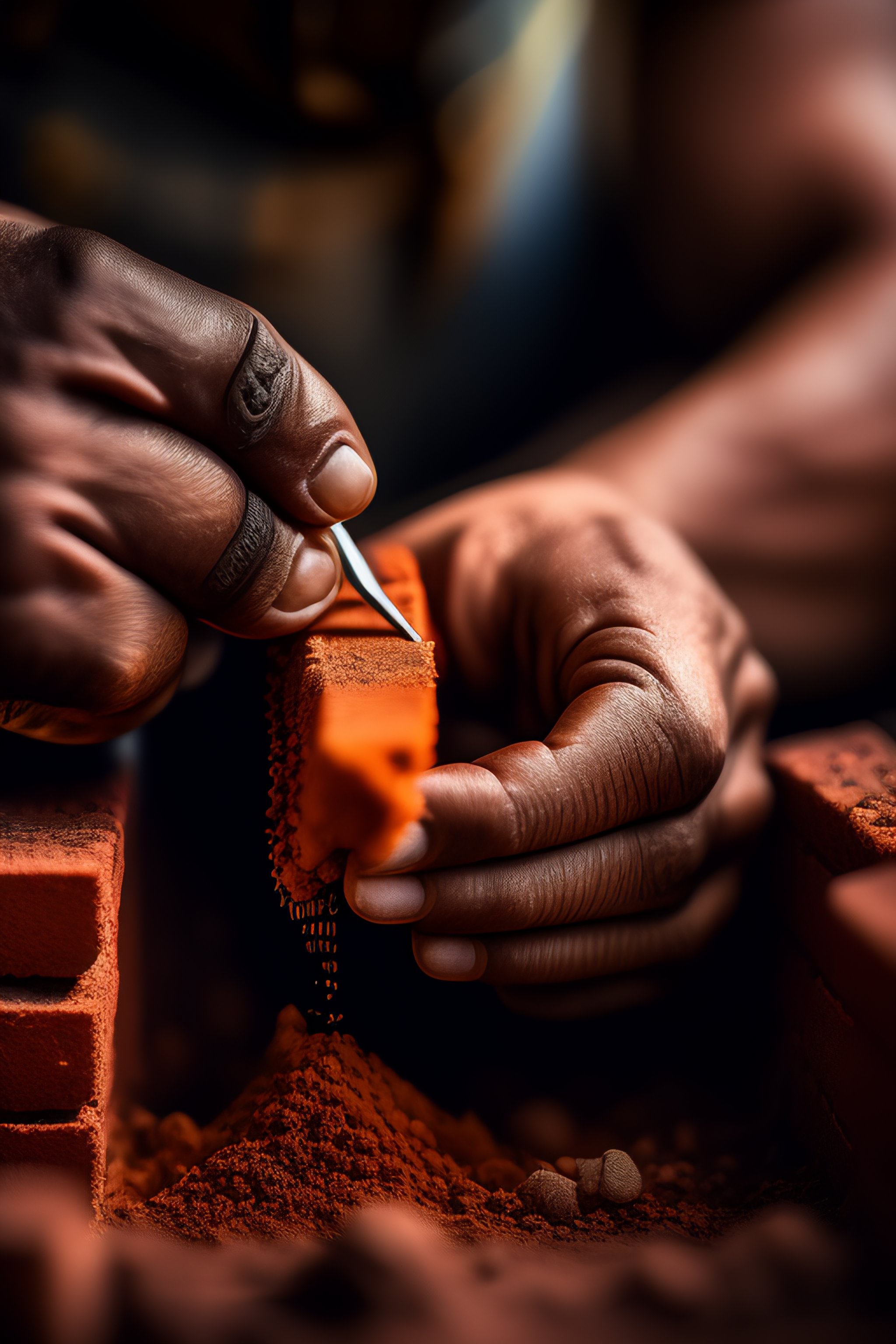 Lexica - Portrait of a bricklayer lying bricks, intricate, perfect ...