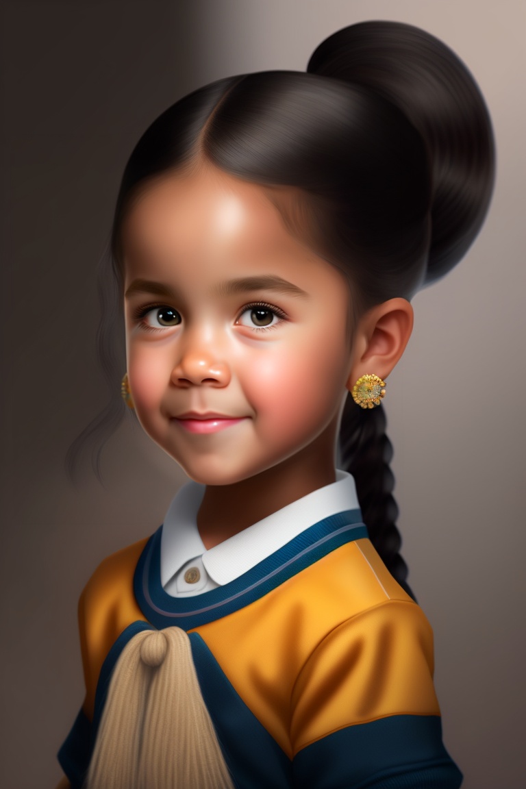 Lexica - Laura is a lively, beautiful child with hair in a ponytail ...