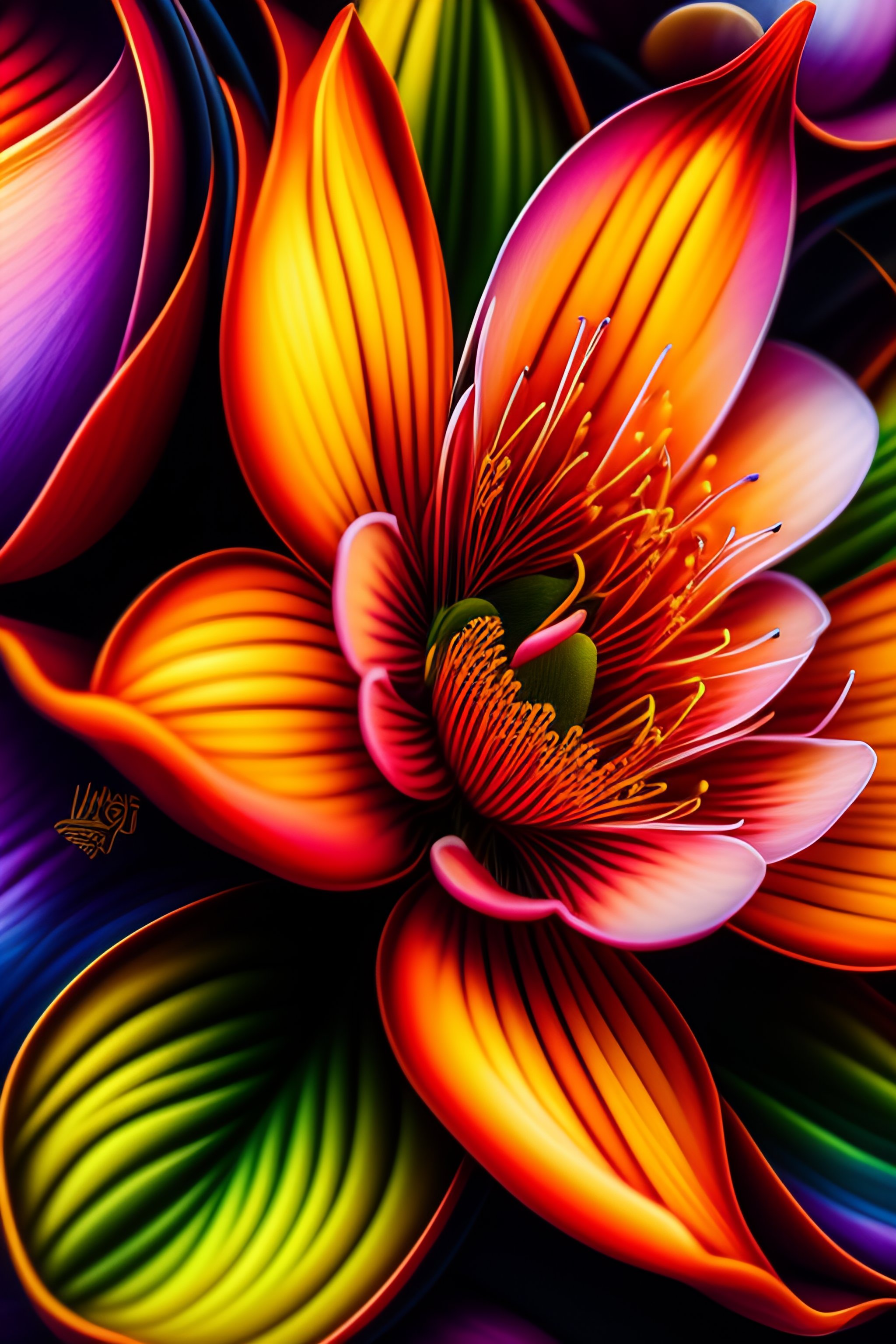 Lexica - Fine art graffiti, hyperdetailed, lily, Japanese, kolmogorov ...