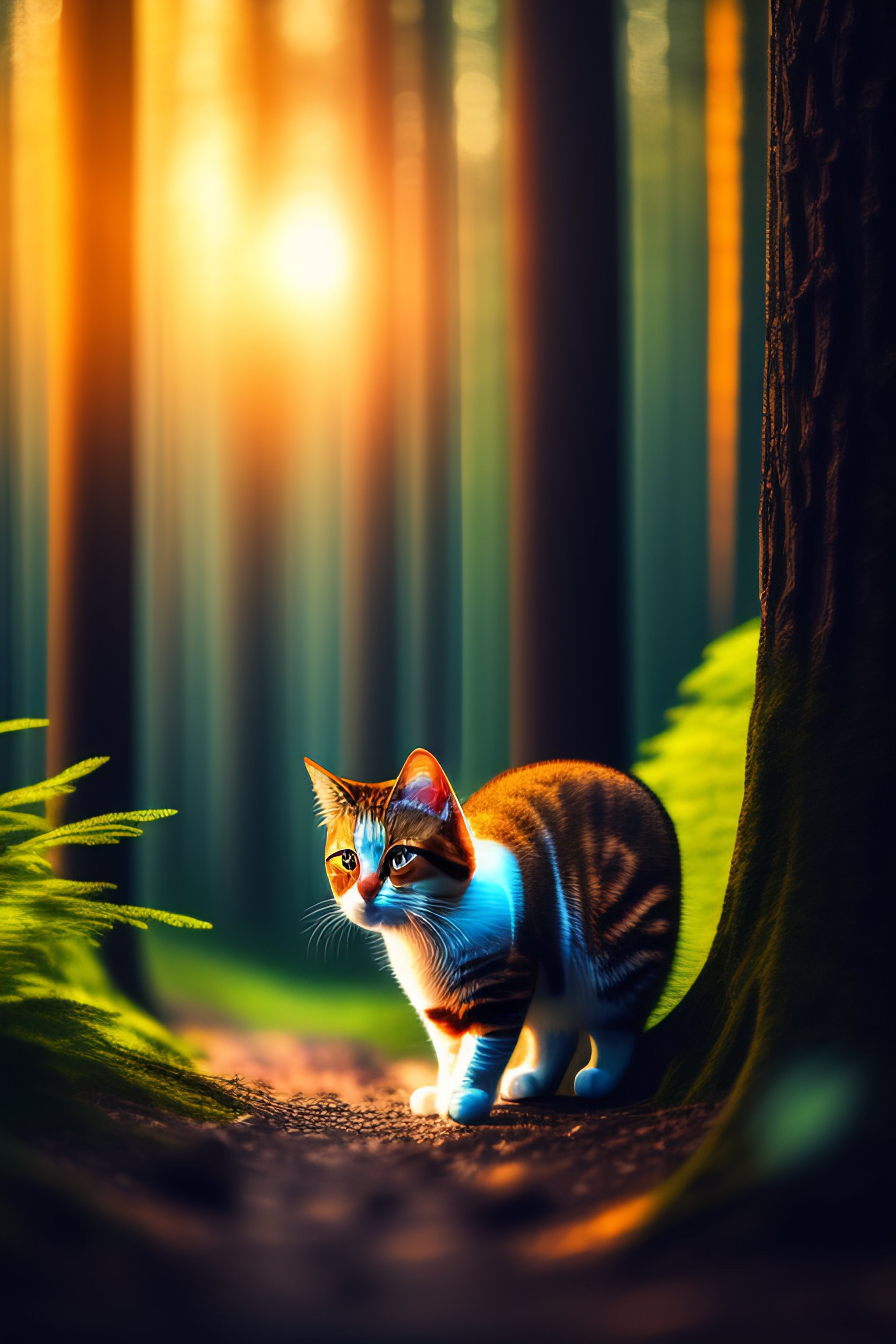 Lexica - Small cat in forest 8k