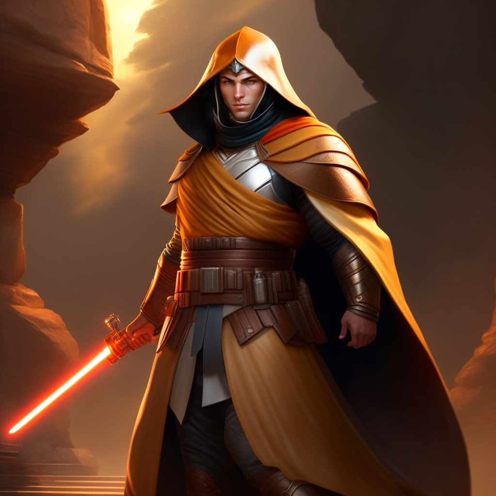 Lexica - Jedi Knight in armour, Star Wars, dynamic pose