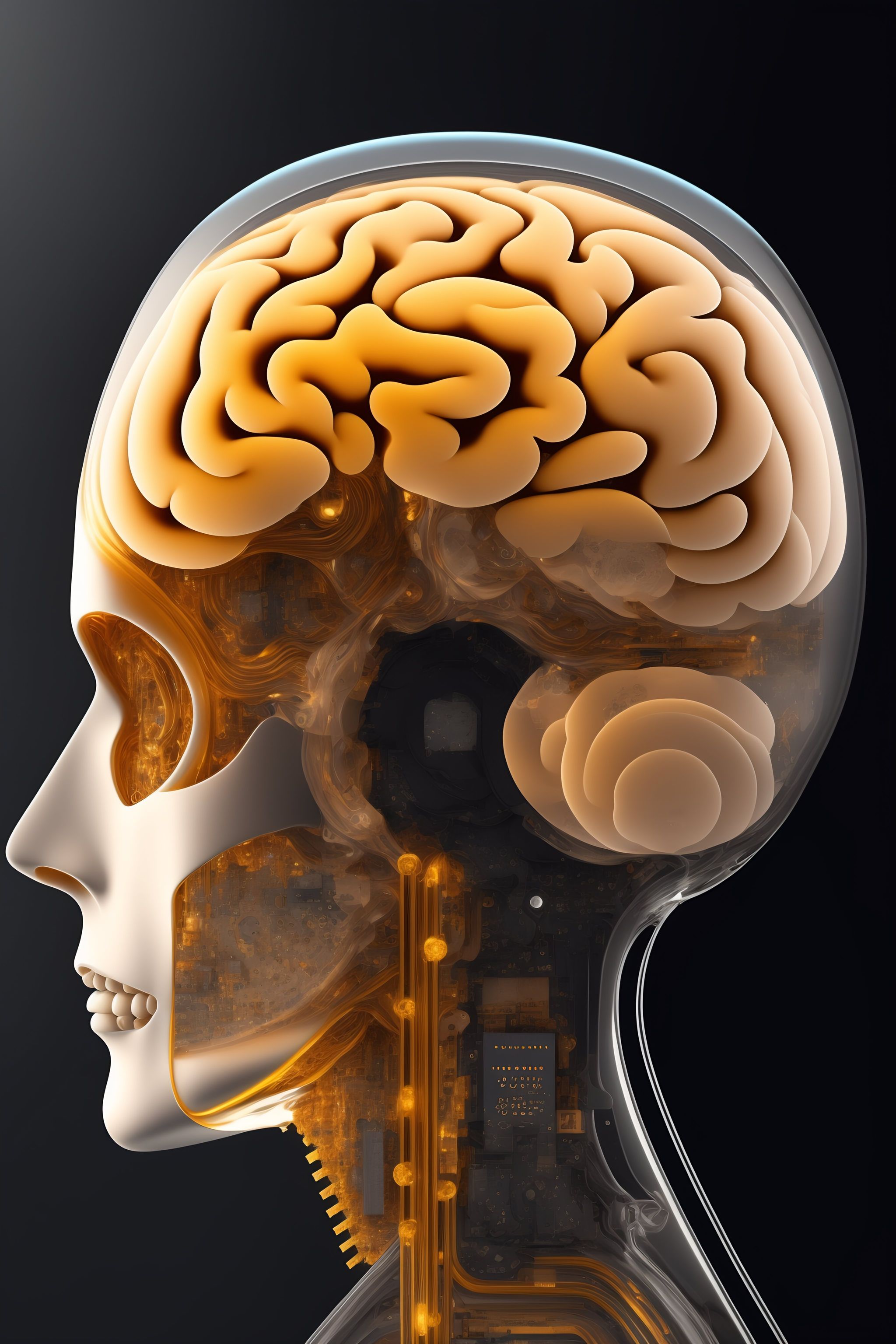 Lexica - Human brain merging machine ai parts, like iphone, Knolling ...