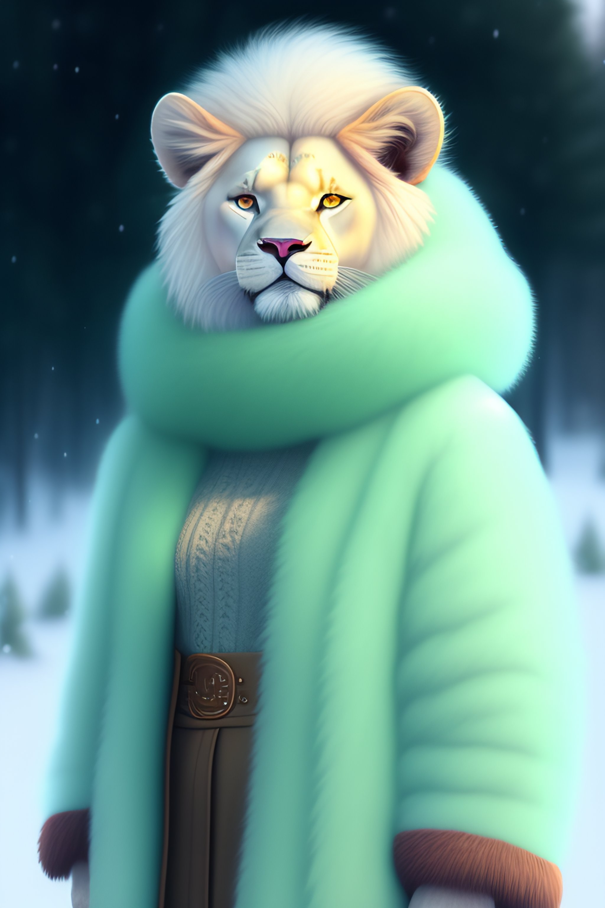 Lexica - Aesthetic portrait commission of a albino male furry anthro ...