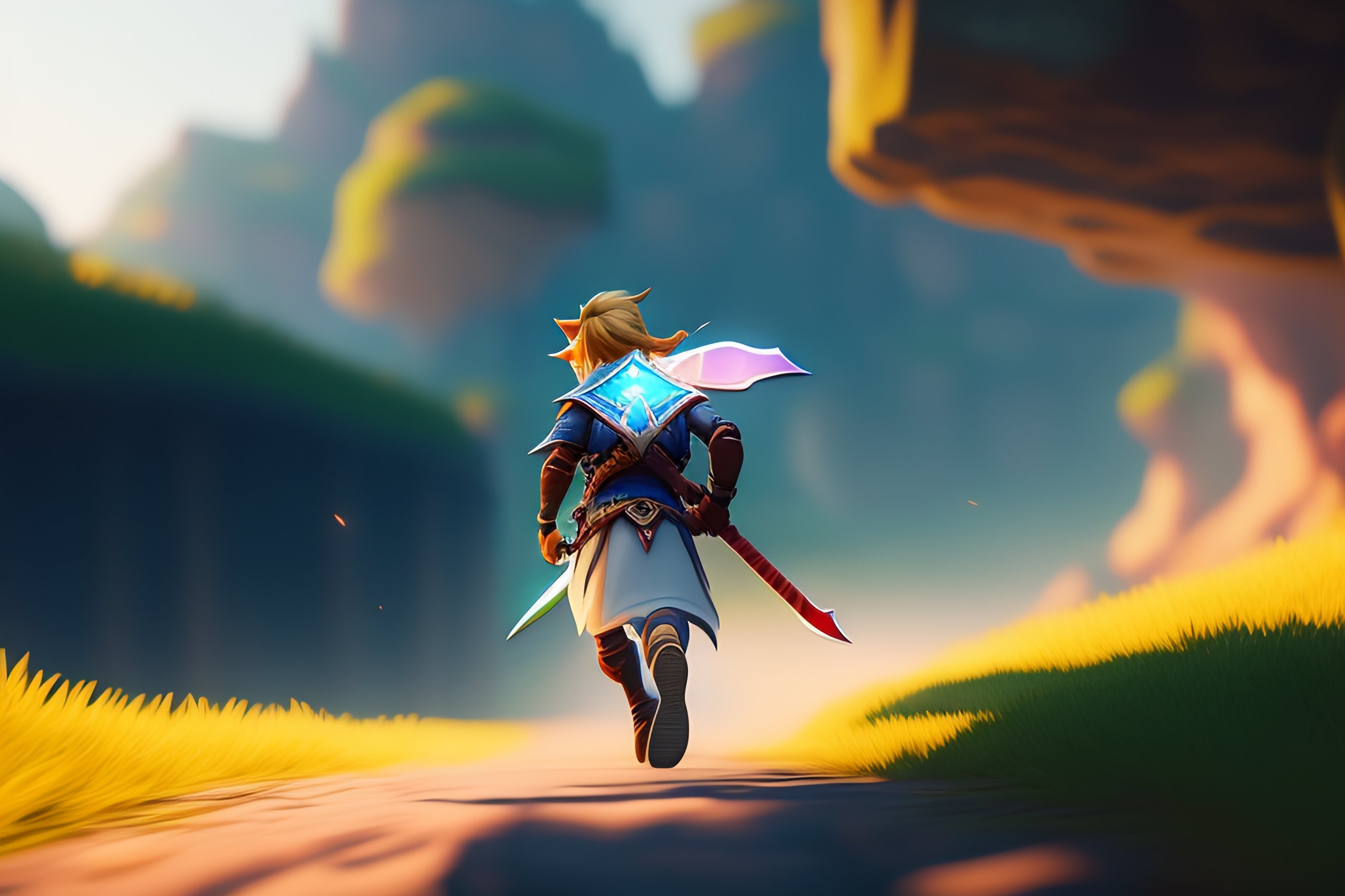 Lexica - Link from Zelda running with Master Sword, made by stanley ...