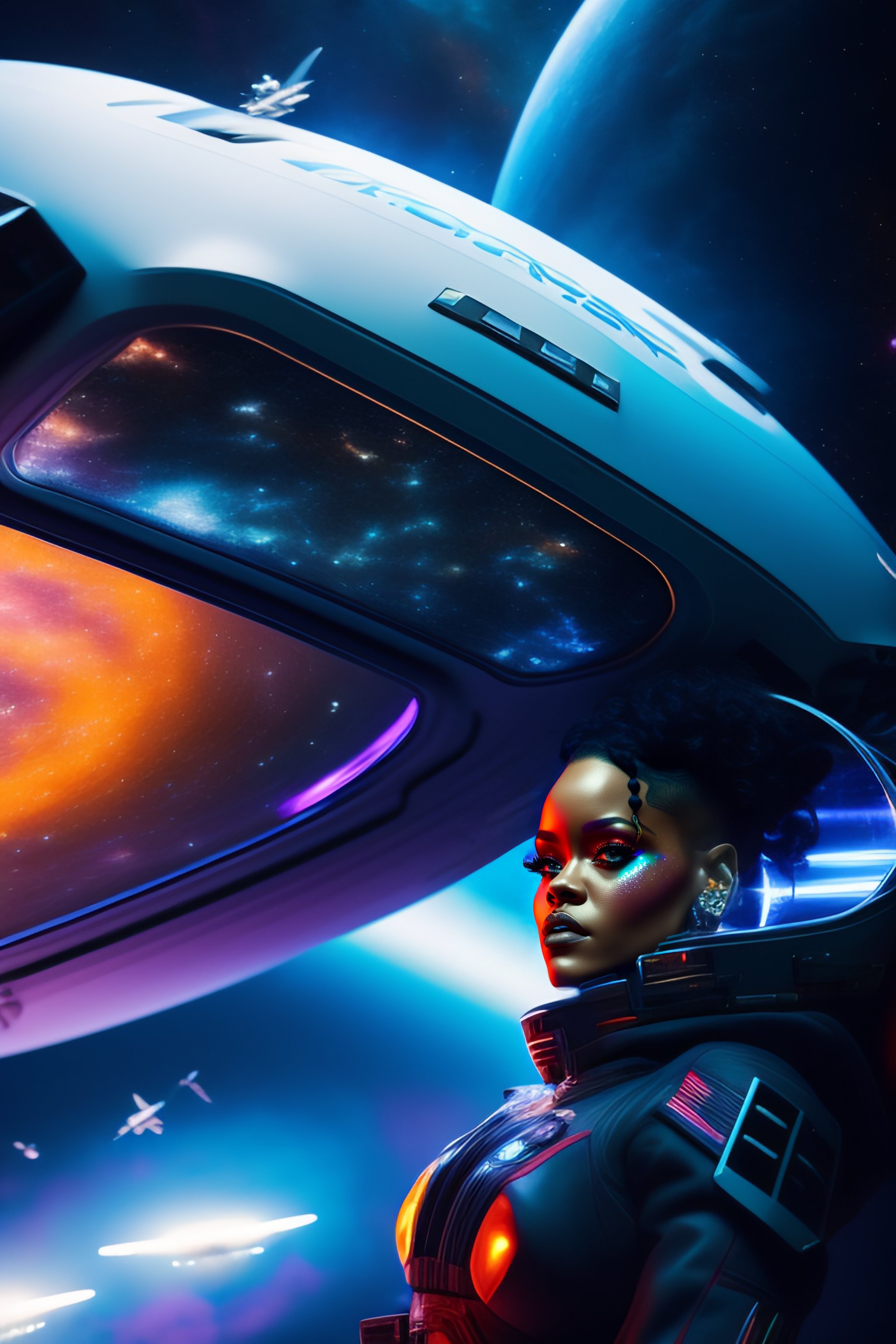 Lexica - Rihanna Fenty, the singer, rapper, is in space flying a high ...