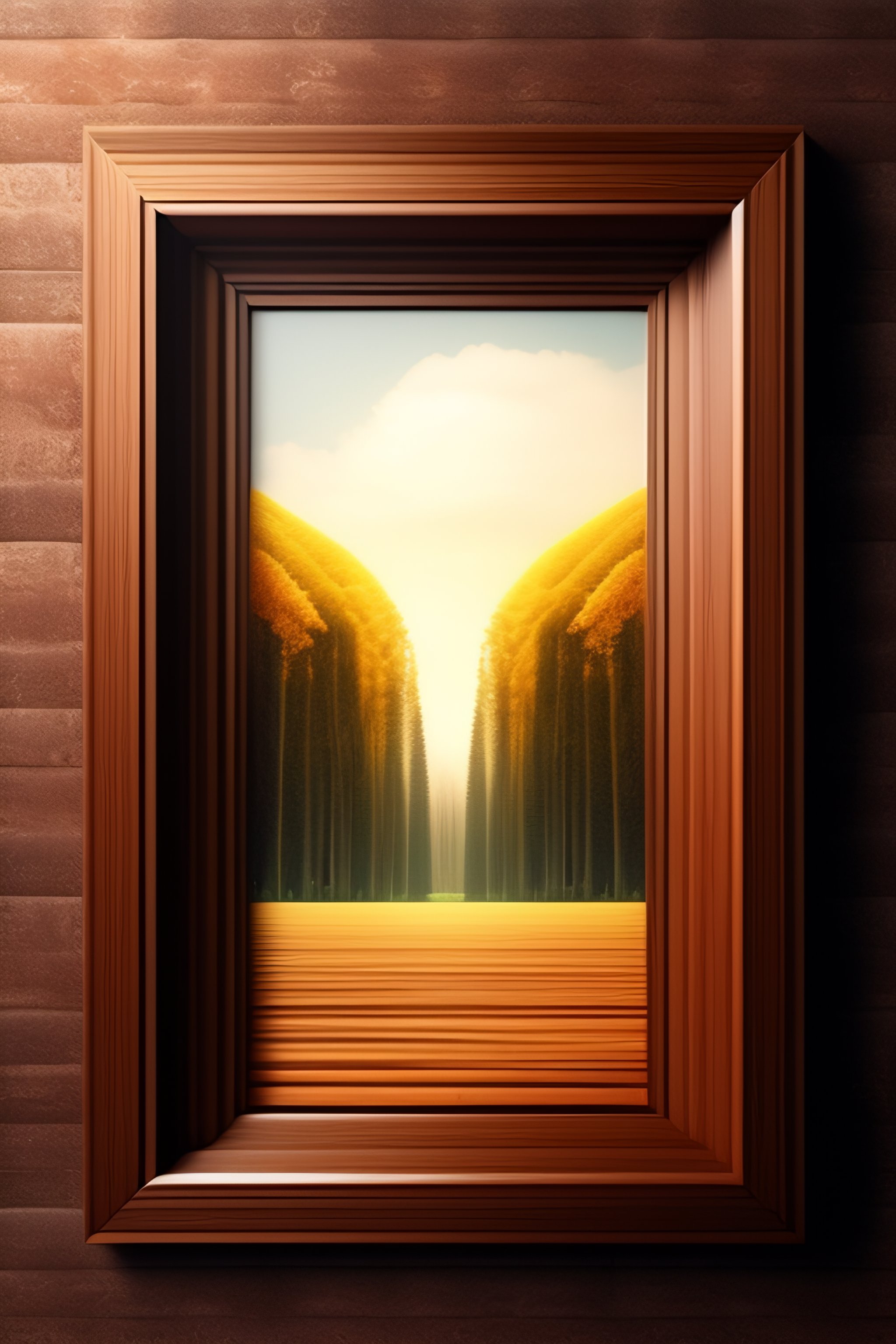 Lexica - Beautiful wooden frame wallpaper