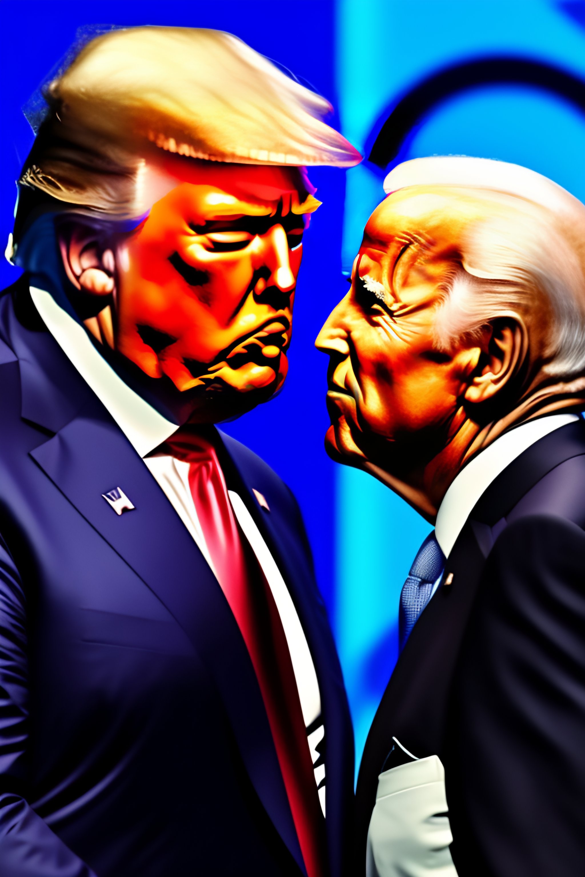 Lexica - Donald trump kisses joe biden on the lips