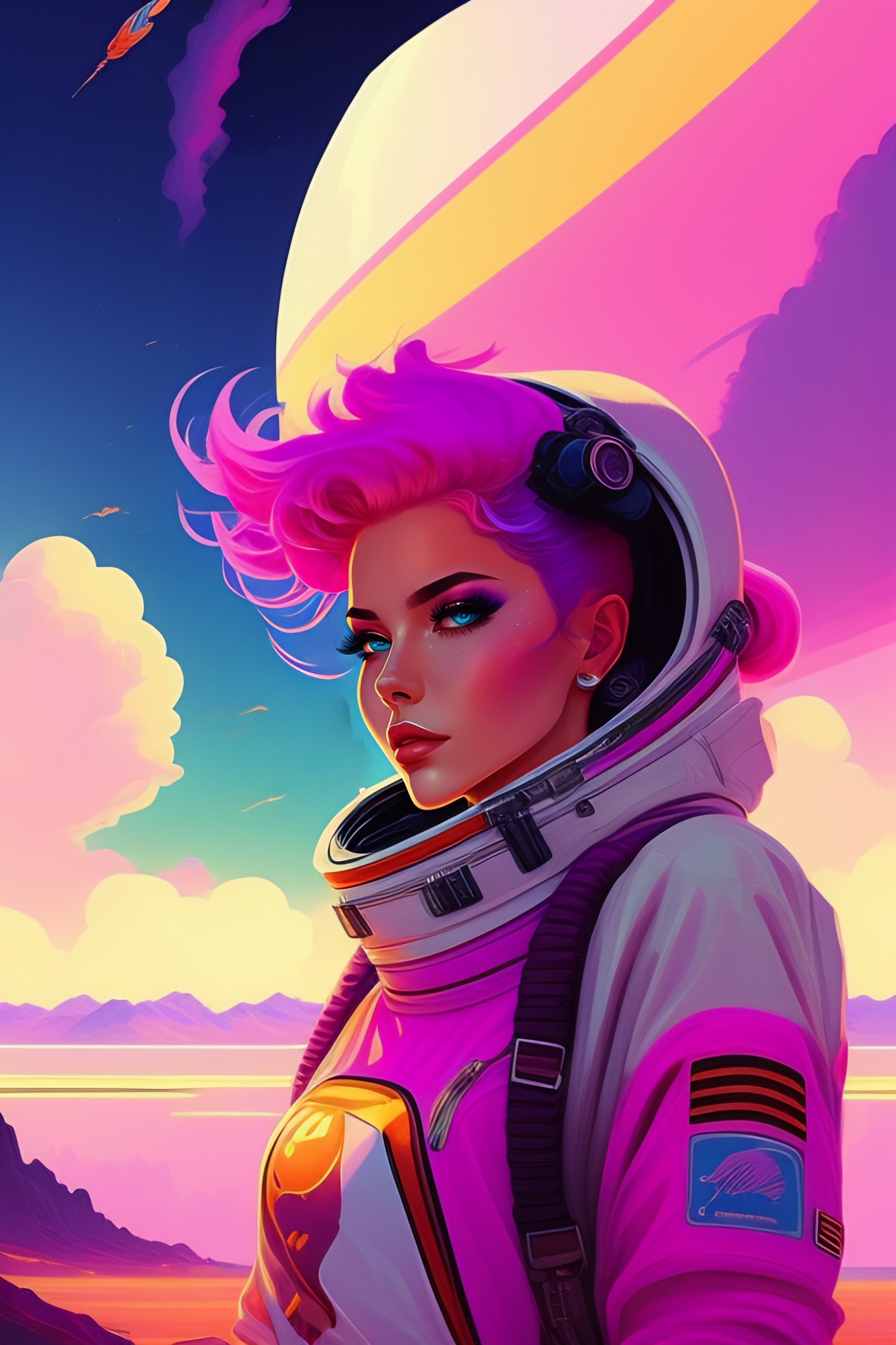 Lexica - Highly detailed portrait of an astronaut. vintage style with a ...