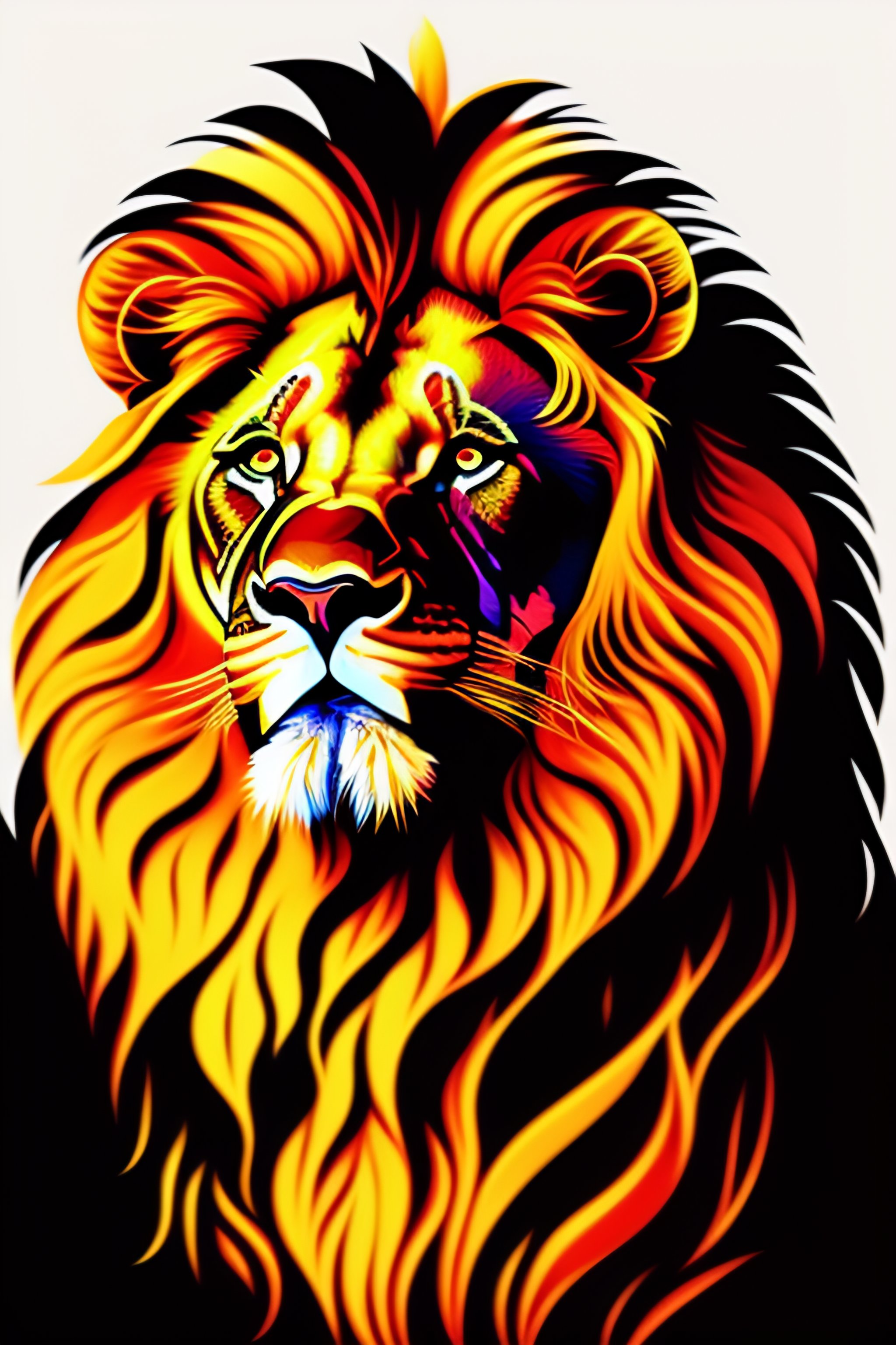 Lexica - Vector lion art nouveaux style line art