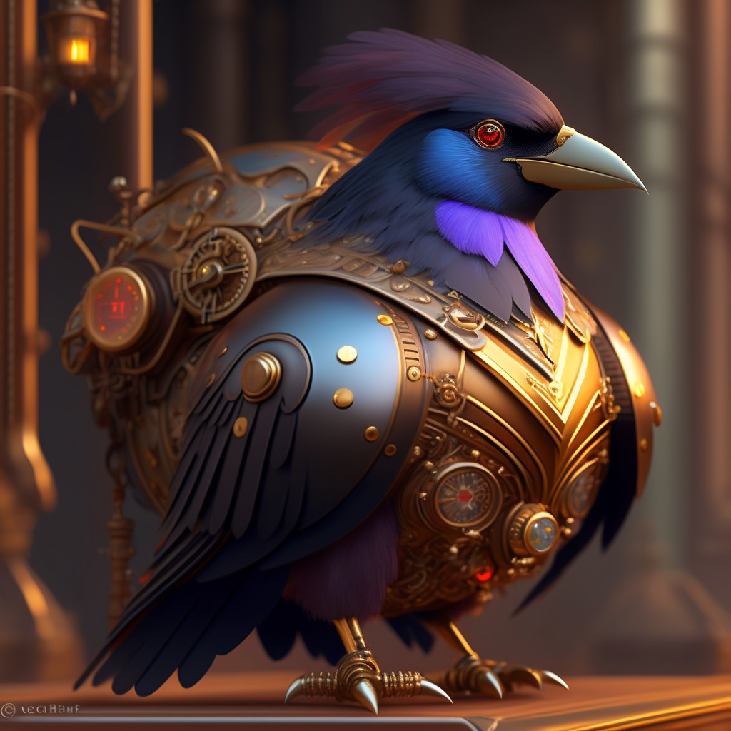 Lexica - Steampunk mechanical crow, fantasy artwork, mechanical robot ...