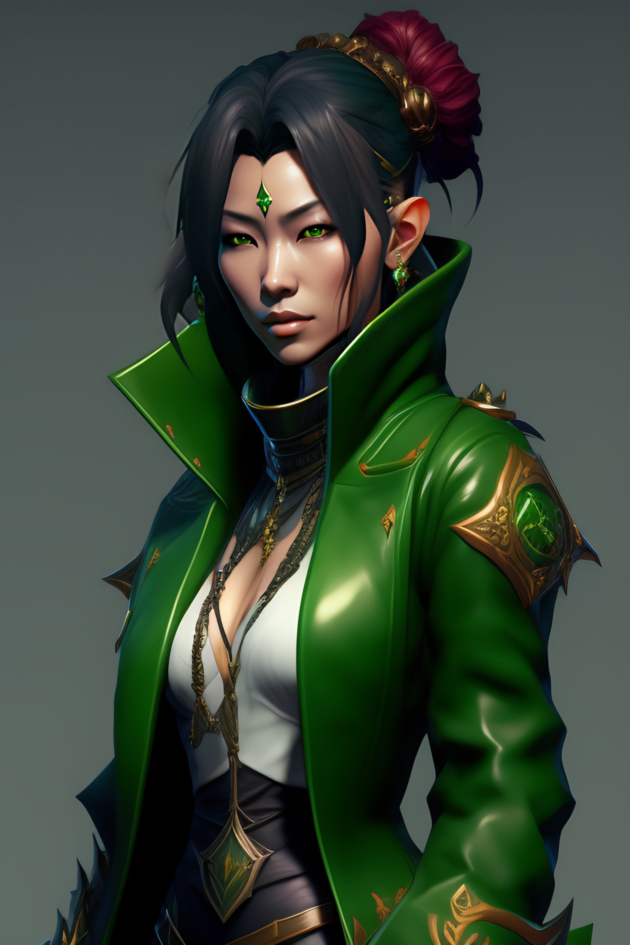 Lexica - Portrait of a beautiful green skin female goblin alchemist in ...