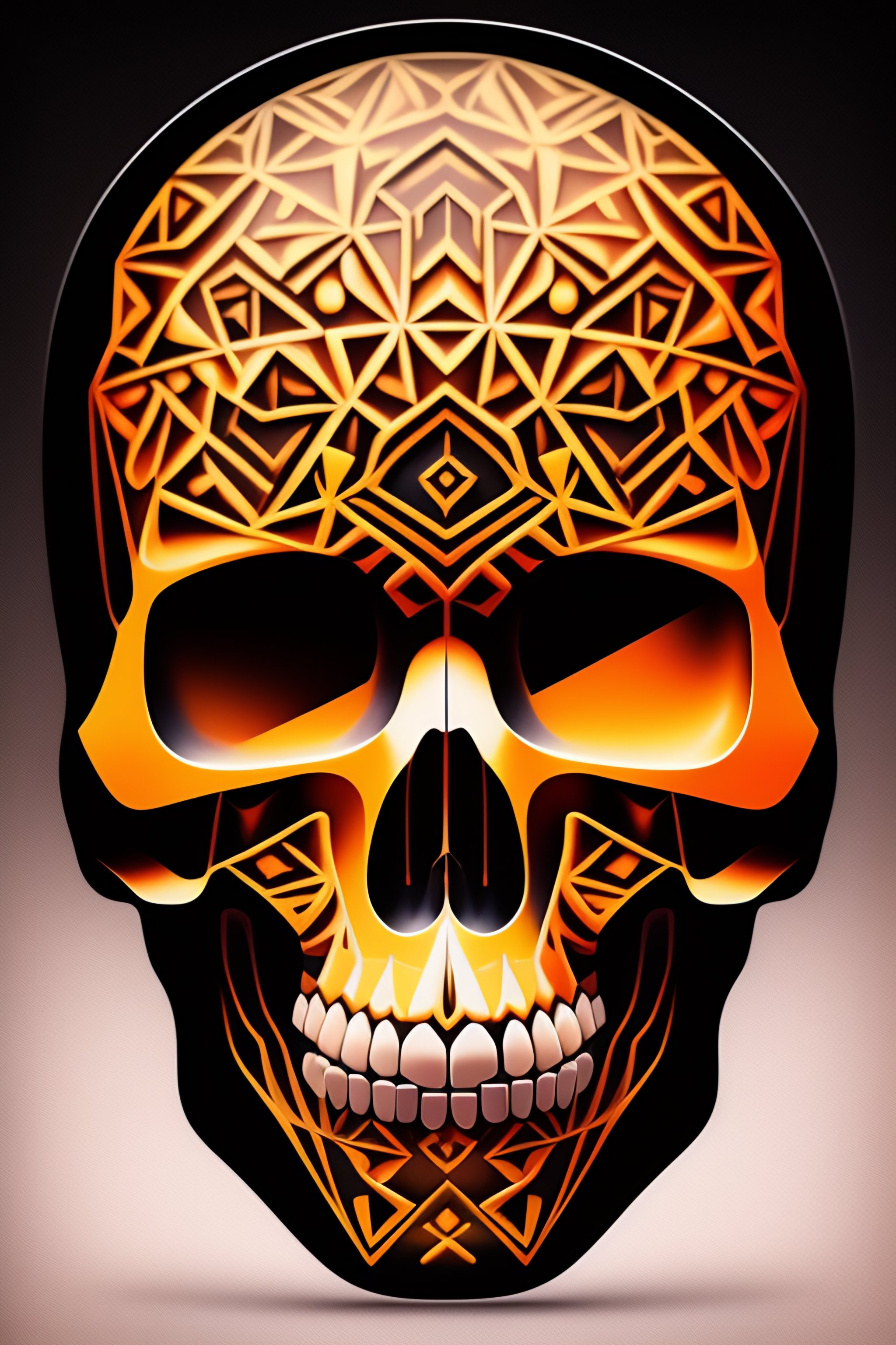 Lexica - 2d geometric skull, lines