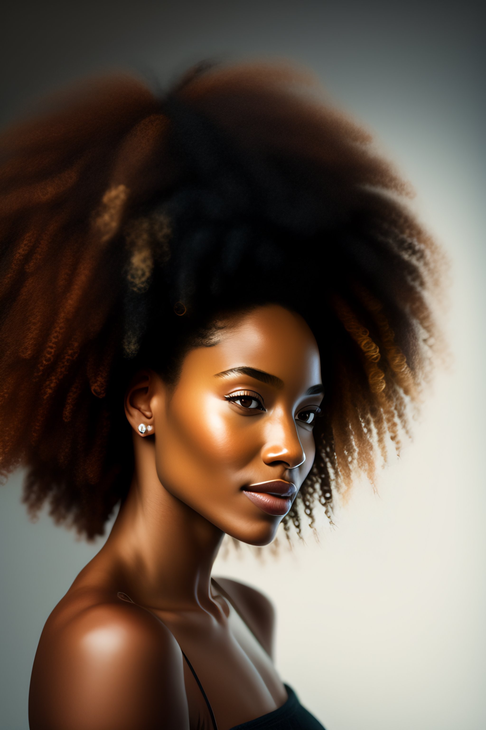 Lexica - Facing camera view of attractive light-skinned African ...