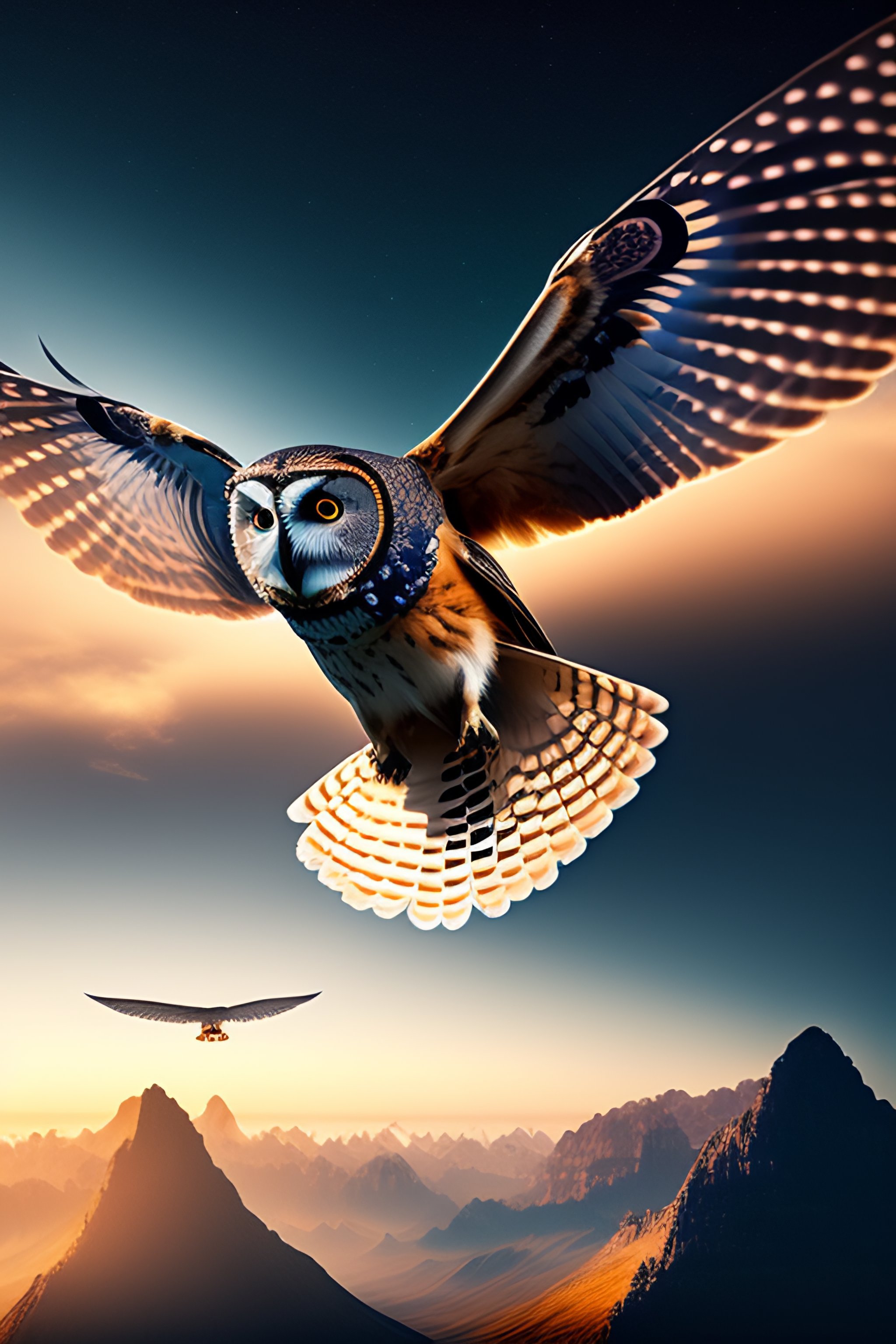 Flying Owl Wallpaper