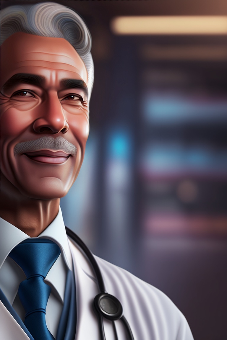 Lexica - Photo of a realistic gorgeous old male doctor wearing a ...
