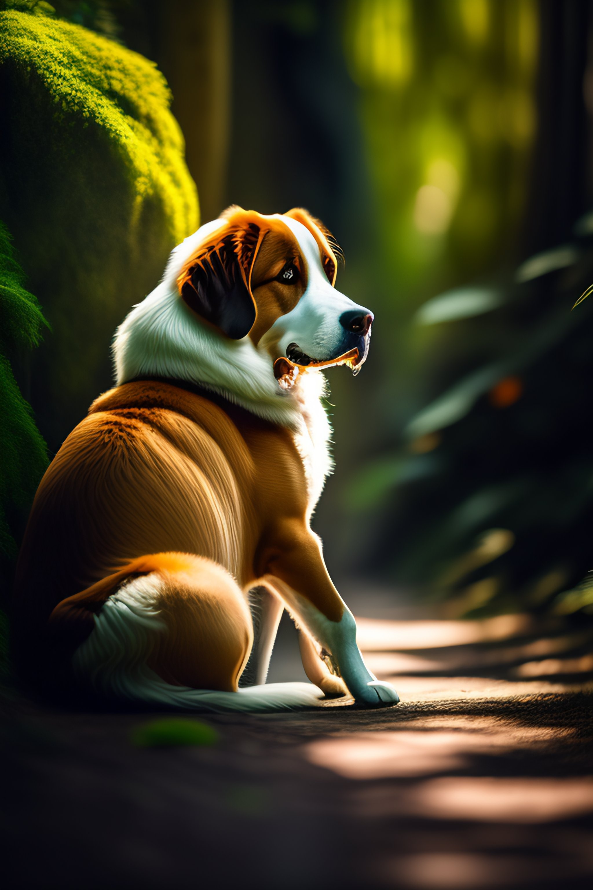 Lexica - Photographic portrait of a dog meditating in the middle of a ...