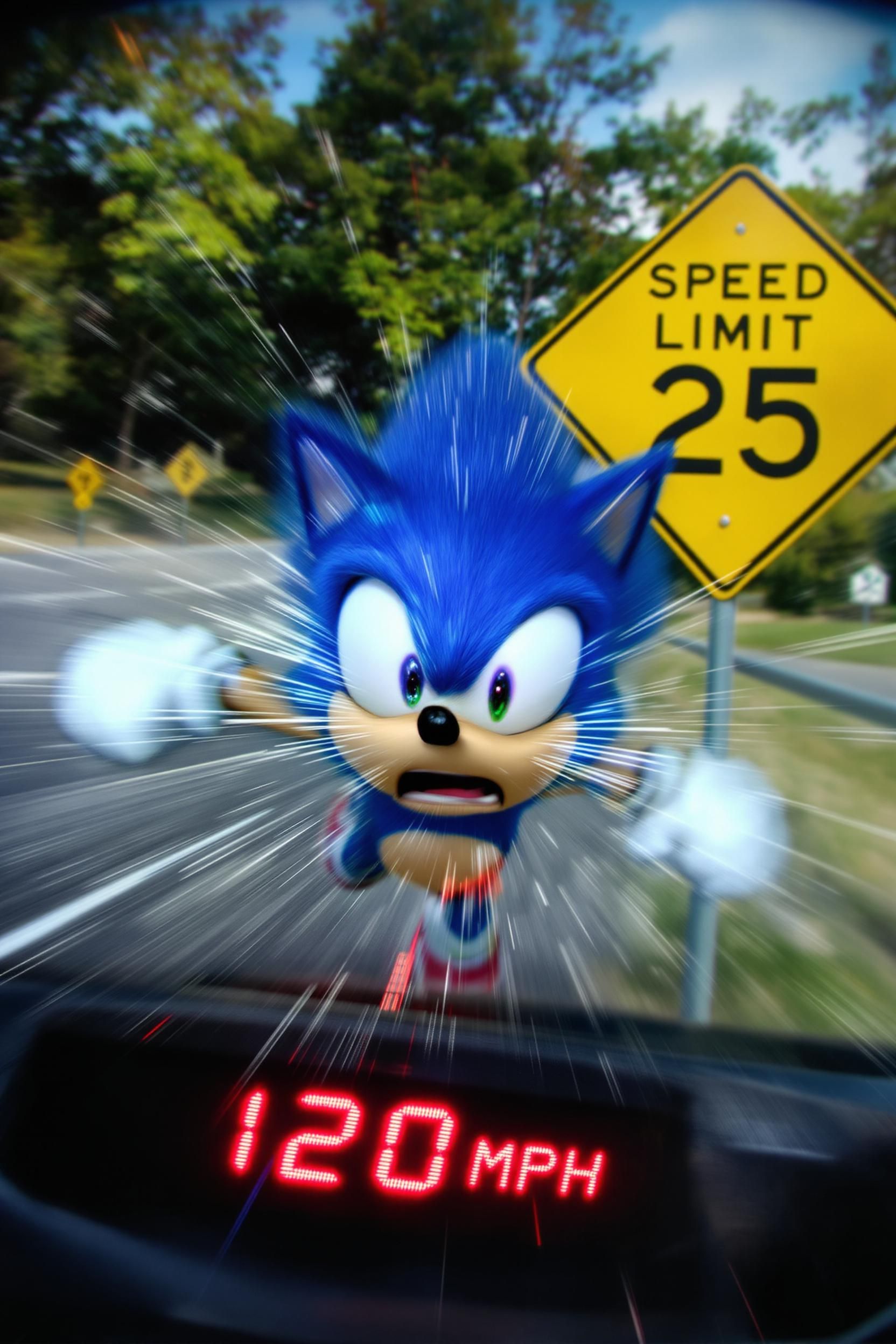 Lexica - Sonic the Hedgehog caught on speed camera running 120mph in a ...