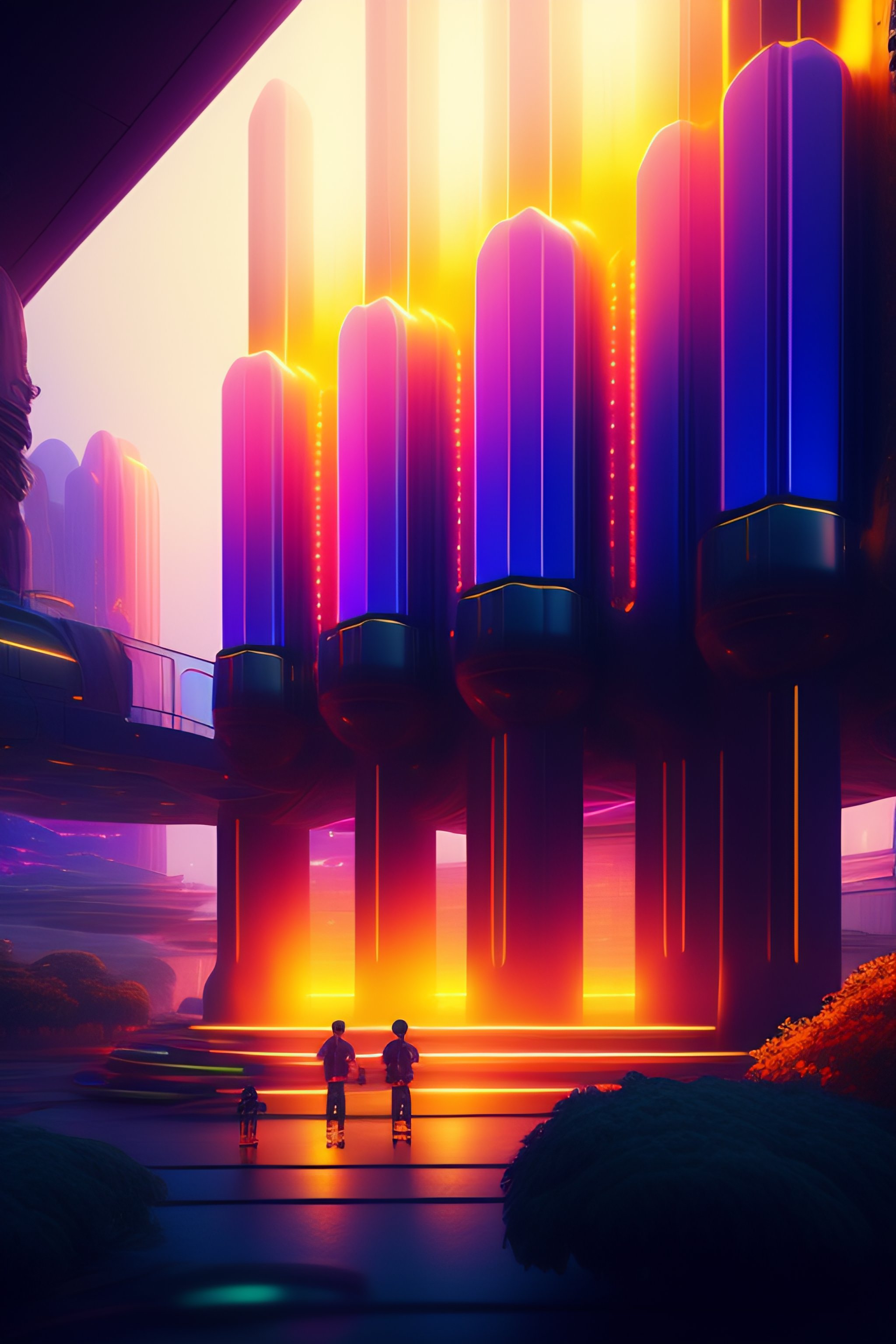 Lexica - An 8k resolution matte painting of black children building a ...