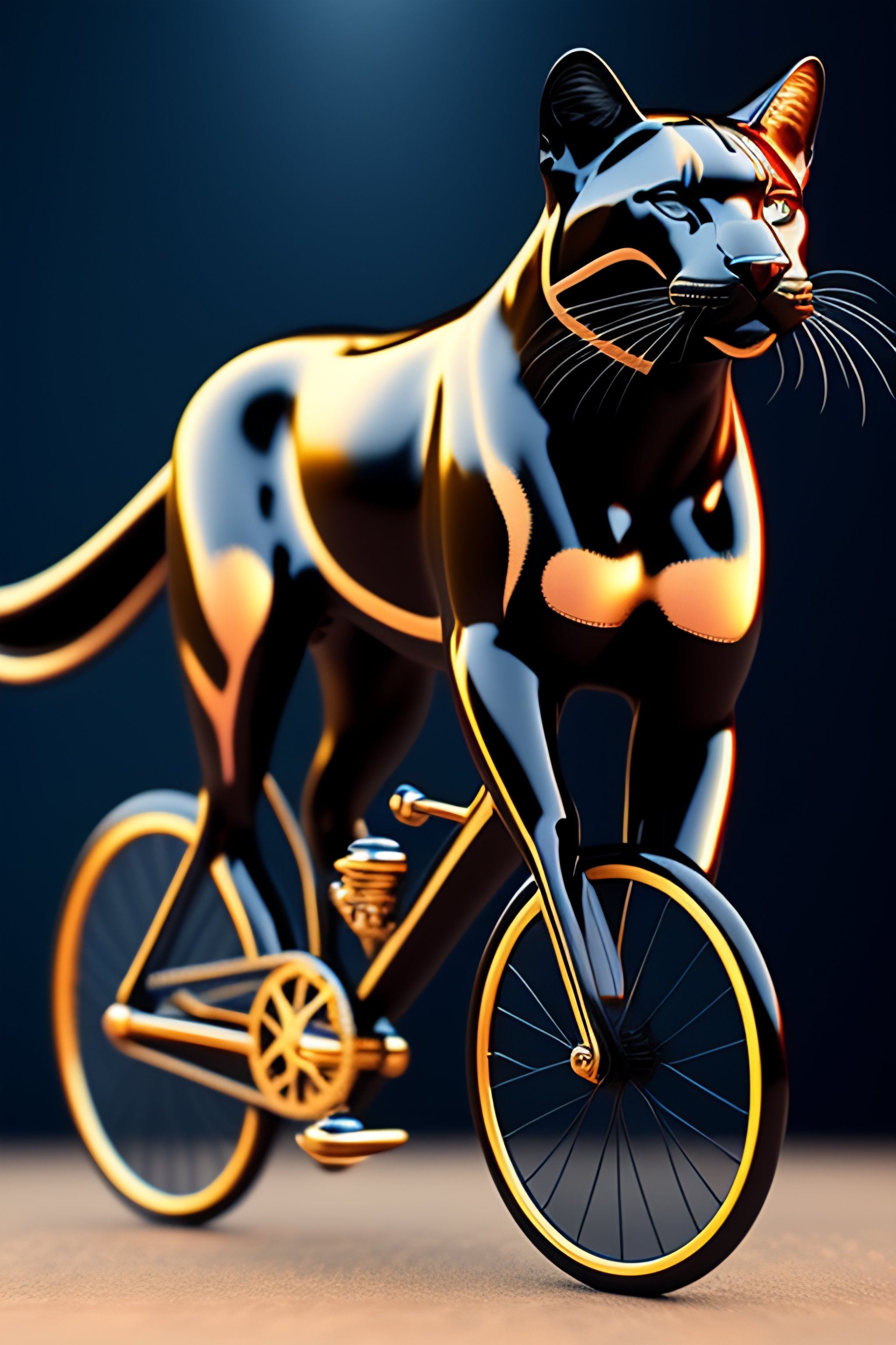 Lexica - A panther with back legs replaced as bike wheels