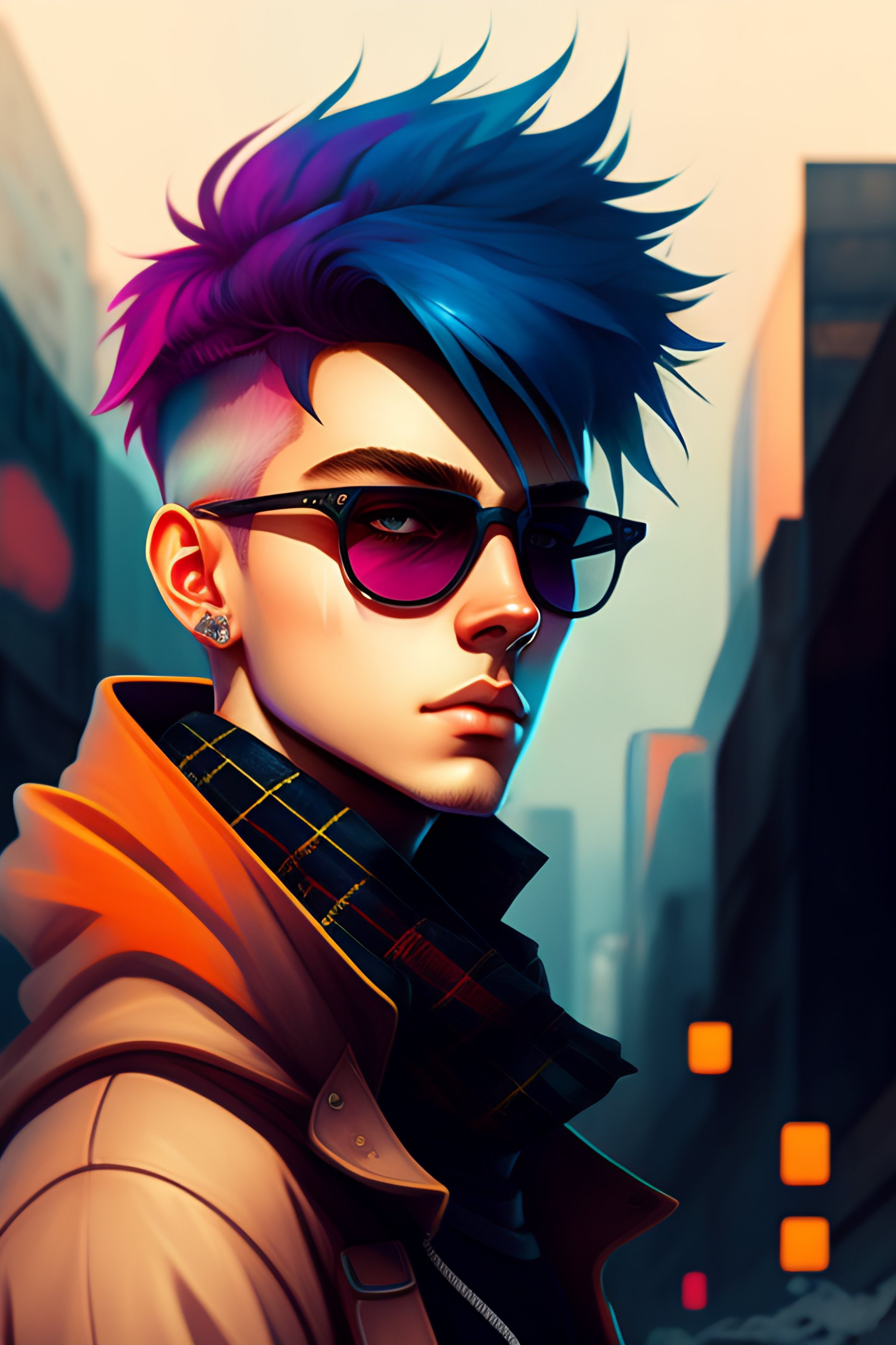 Lexica - Highly detailed portrait of a sewer emo punk man student ...