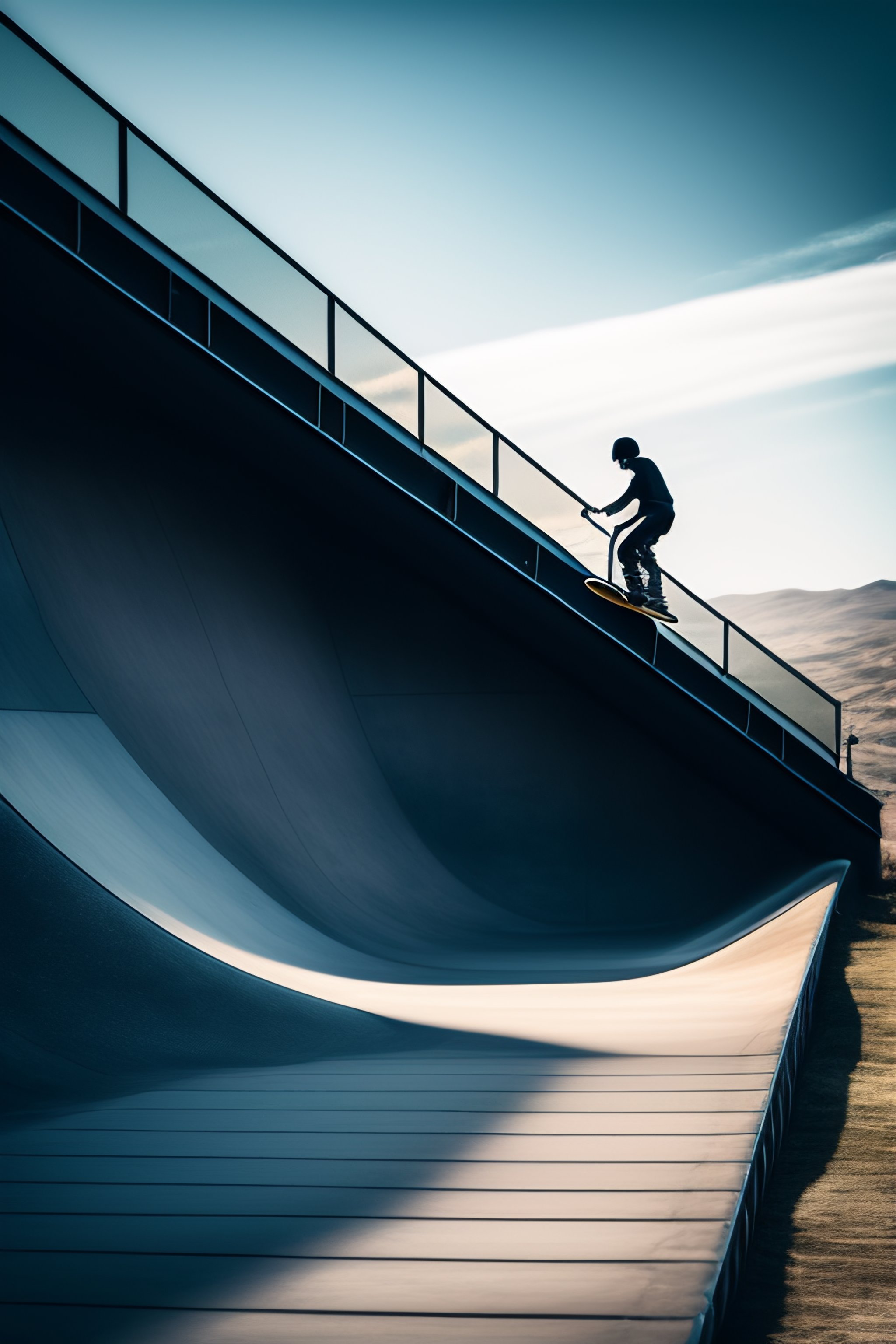 Lexica - Photo of a skateboarder on a ramp