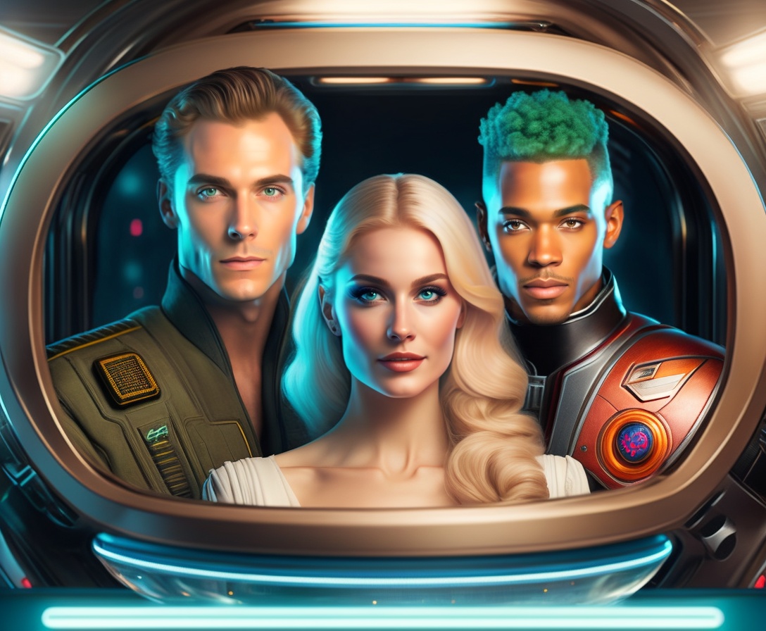 Lexica - The cast photo from an imaginary science fiction movie , two ...