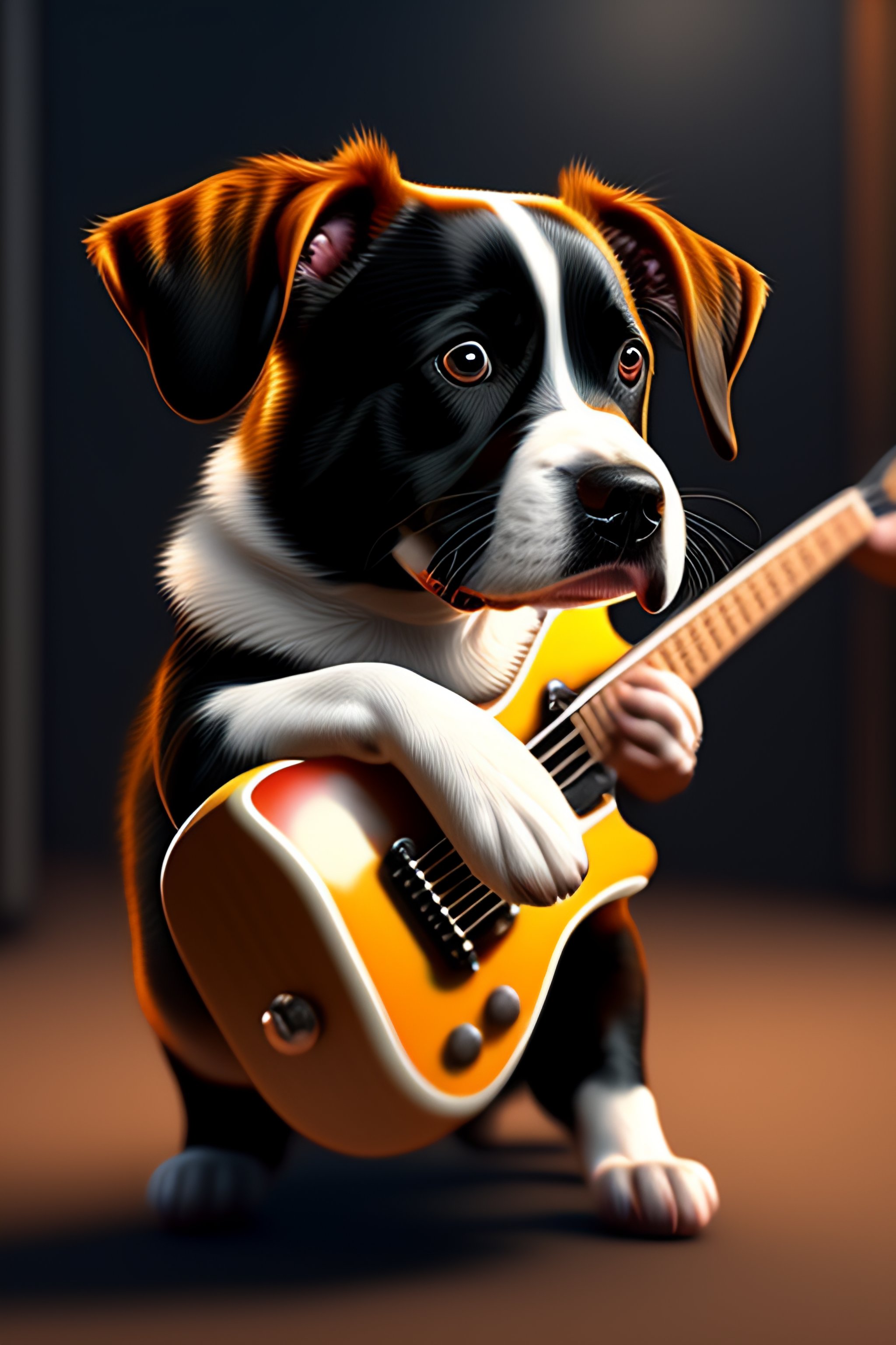 Lexica - Unreal engine dog playing guitar