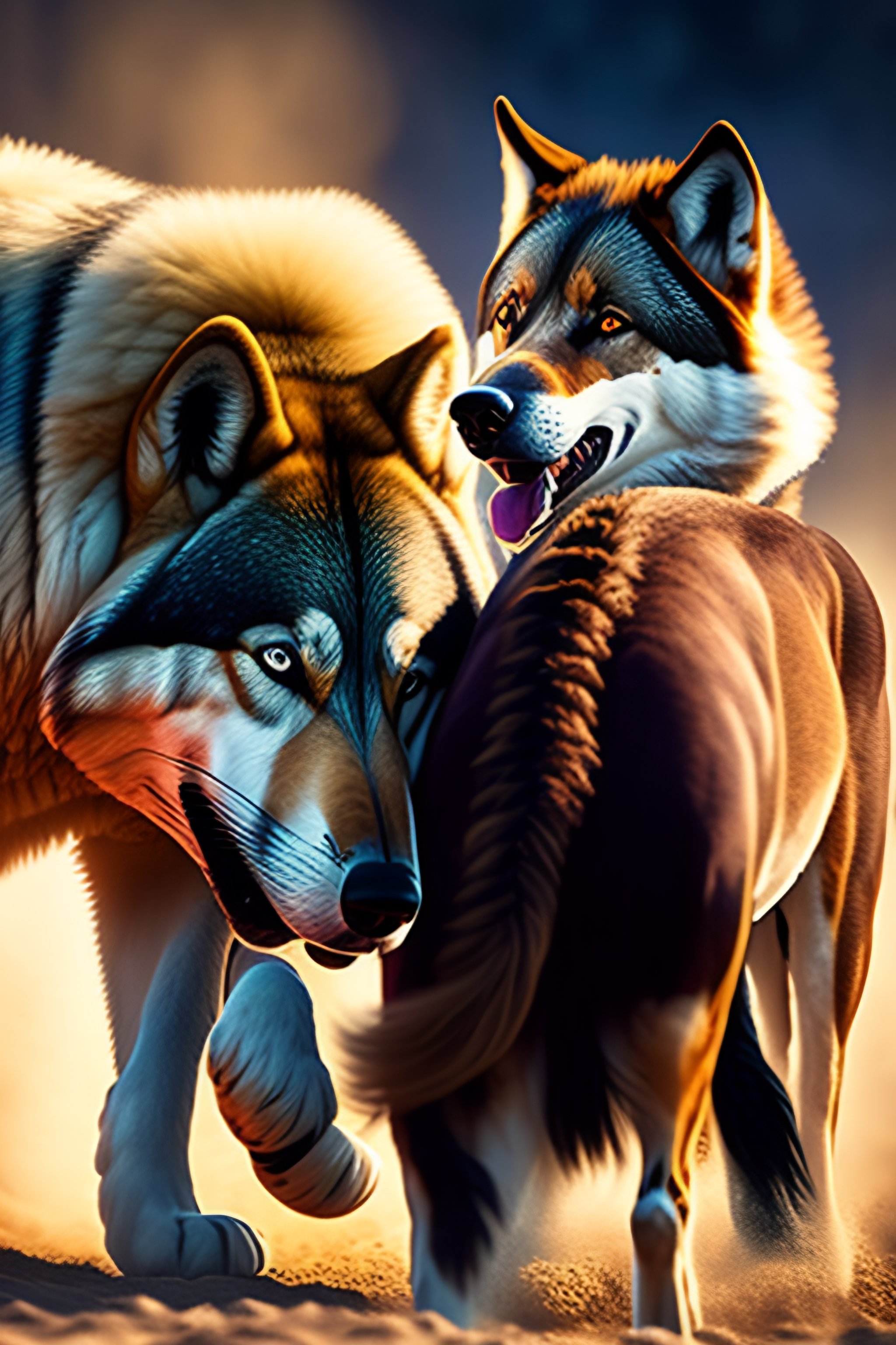 Lexica - Gladiator and wolf fight