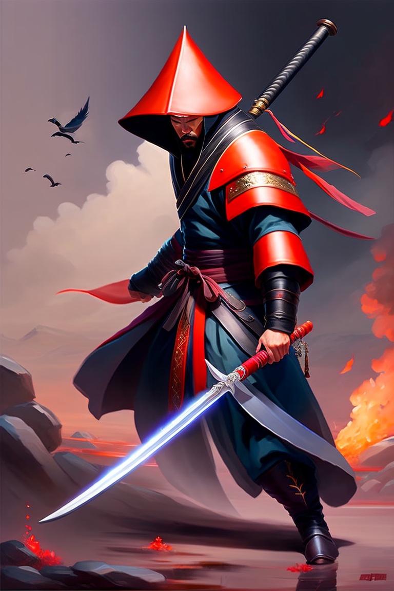 Lexica - Oil painting of a Ninja in the style of Takehiko Inoue ...