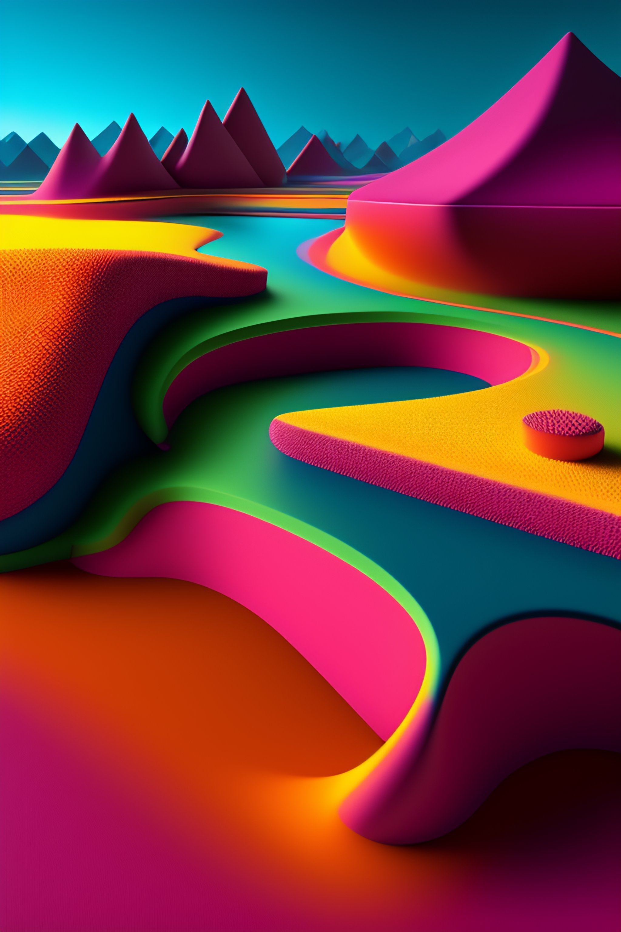 Lexica - 3d abstract topographical colourful terrain with gridlines on ...