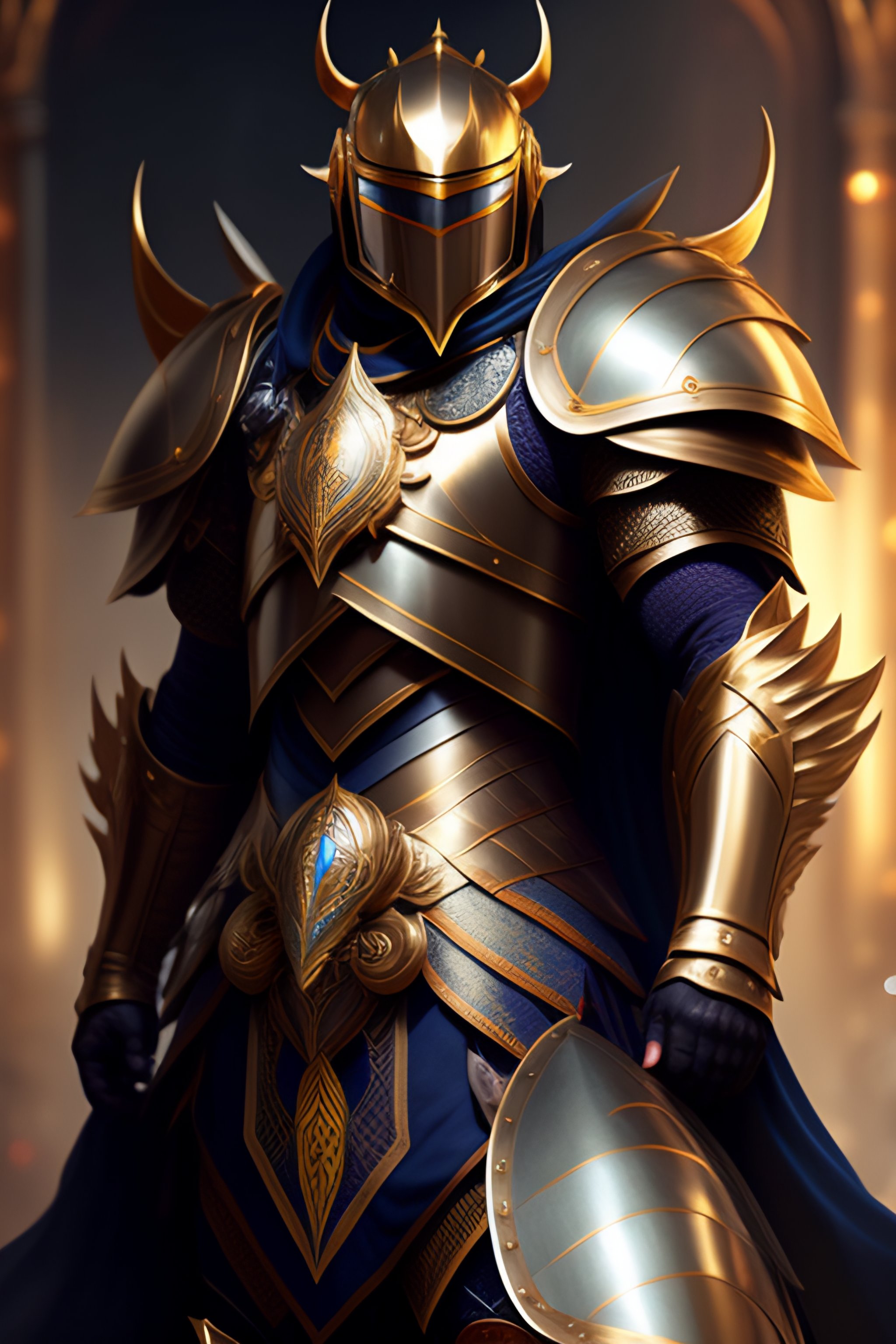 Lexica - Painting of a Knight in beetle Armor, huge Pauldrons, d & d ...