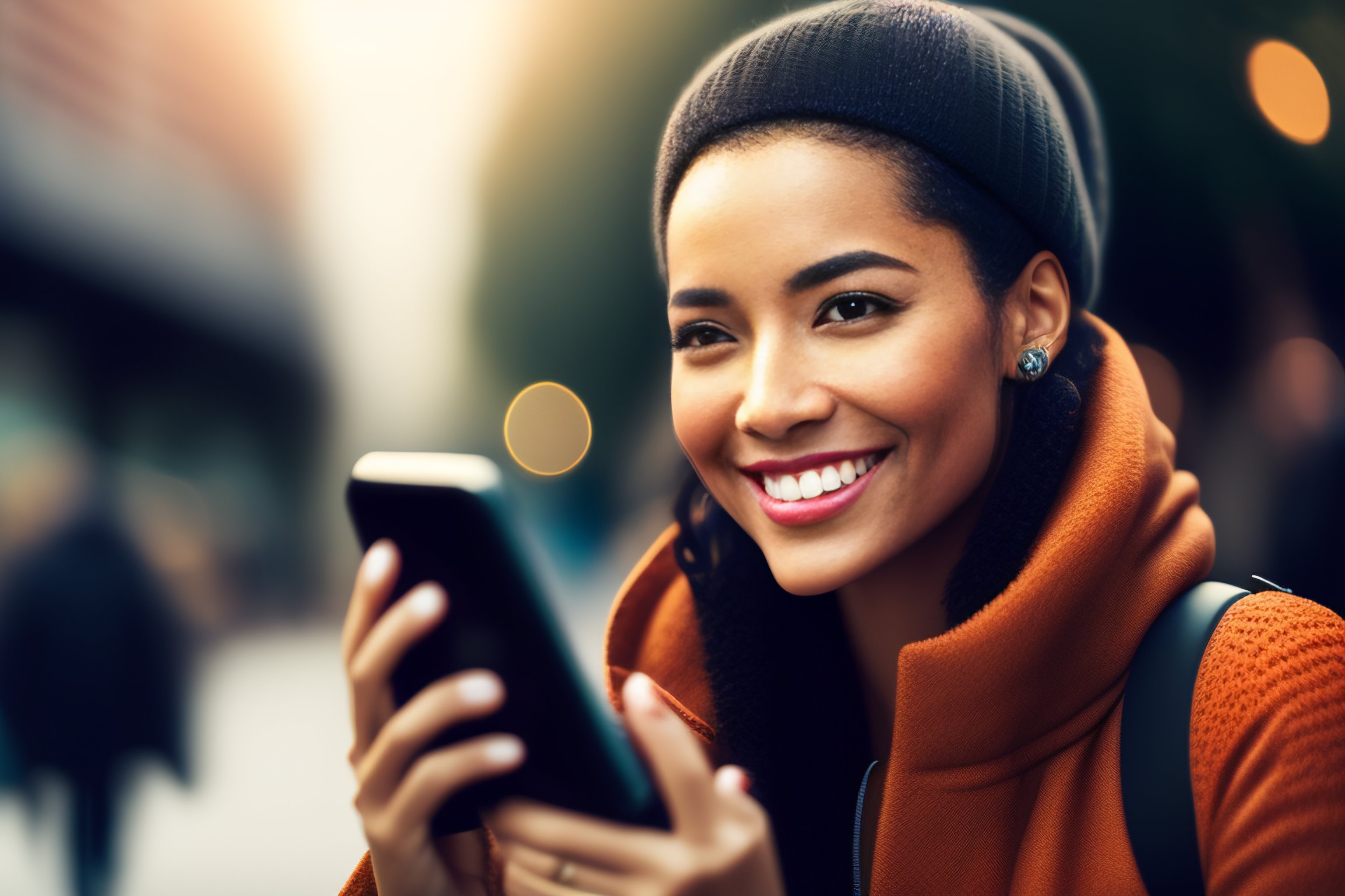 Lexica - Happy Person with a smartphone