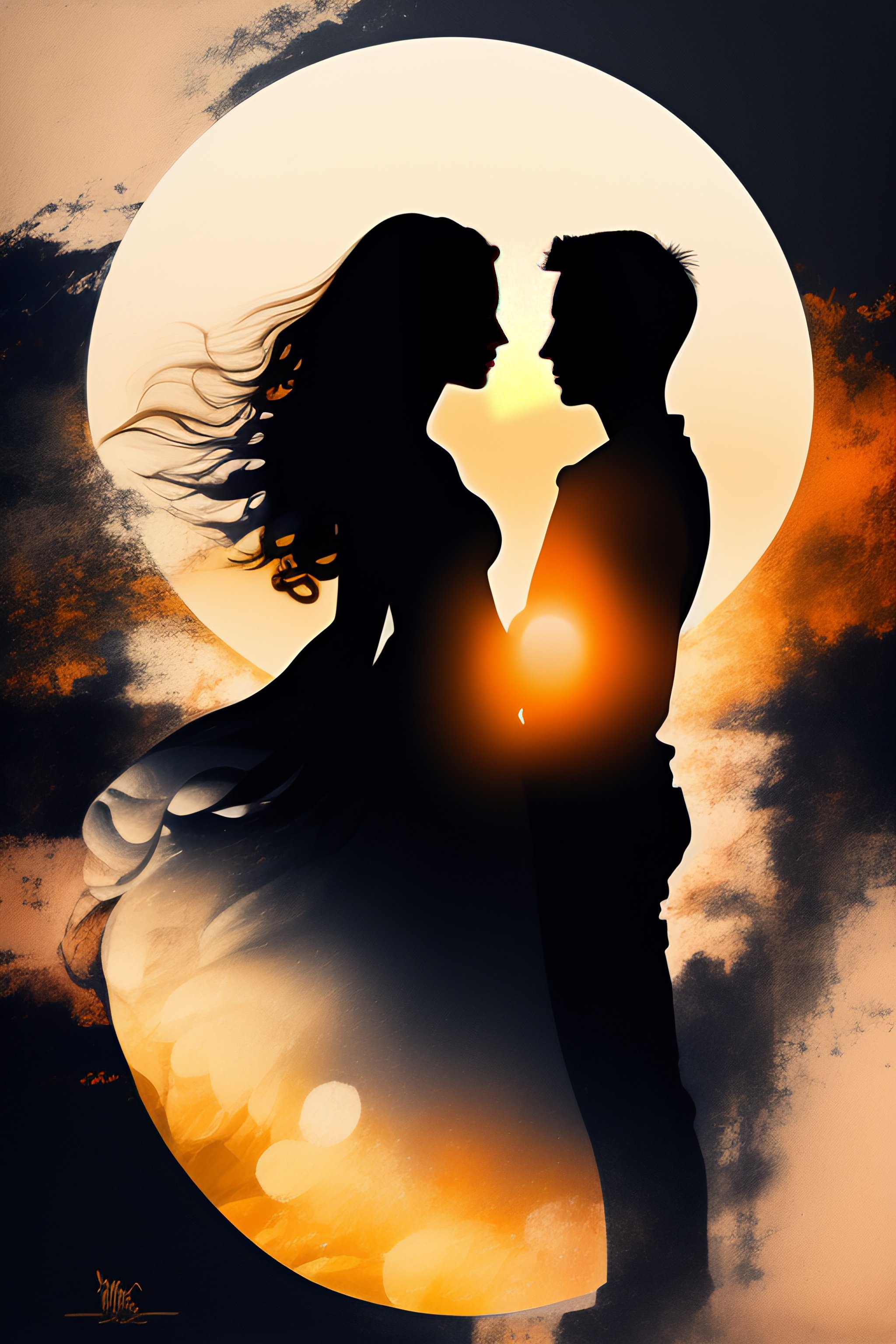 Two Lovers Hugging