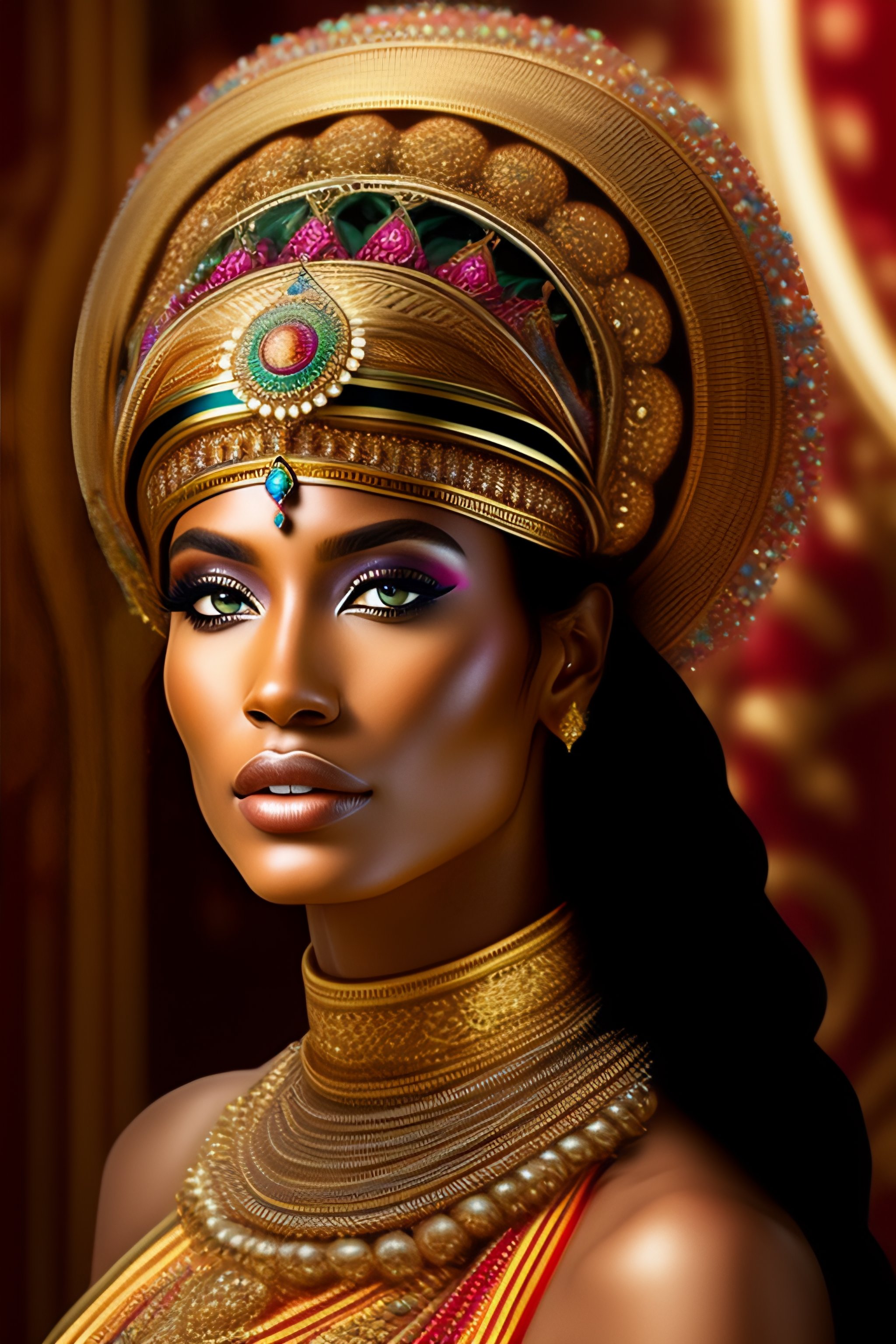 Lexica - Highly intricate head dress for priestess beautiful